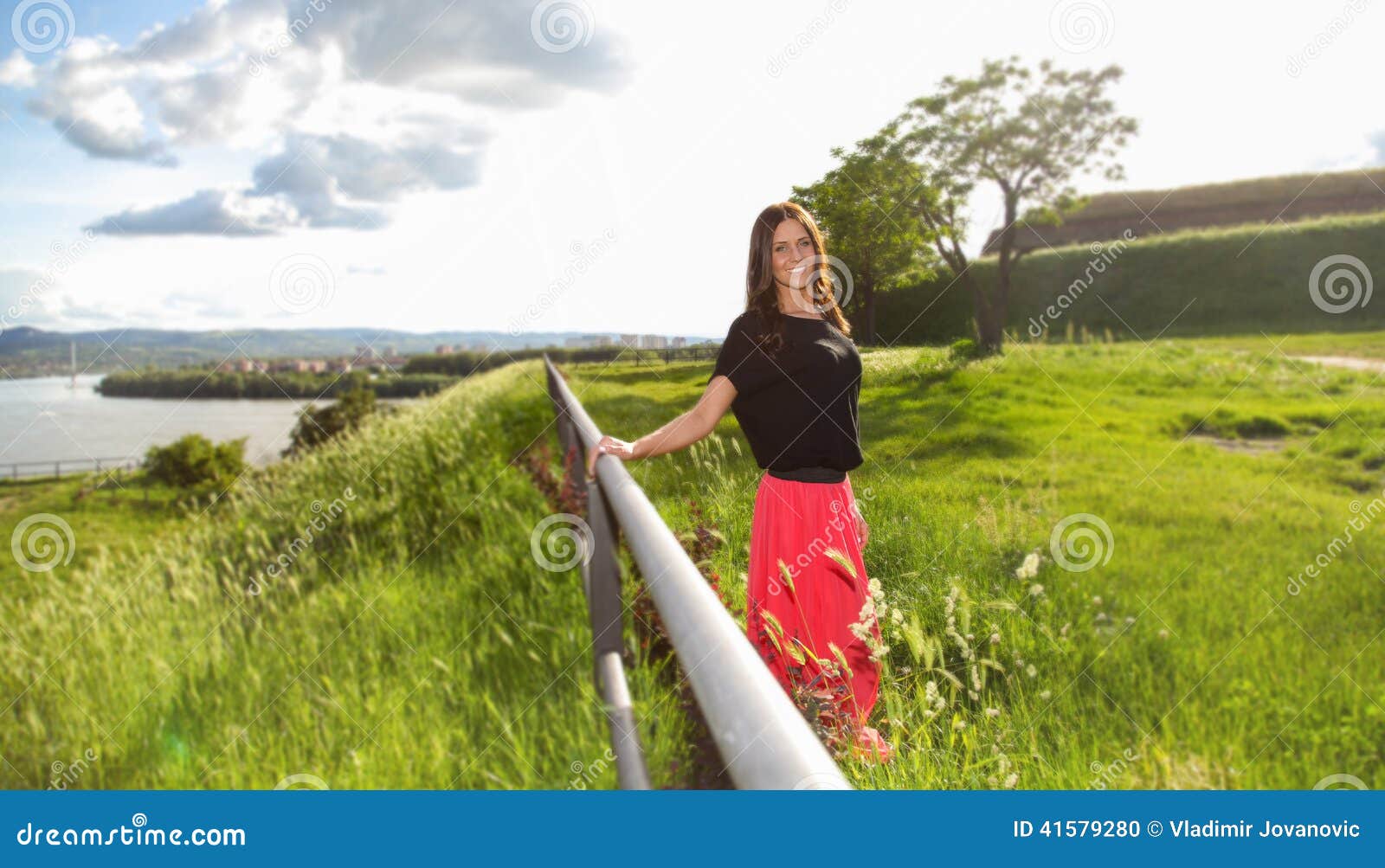 Lady outside stock photo. Image of beautiful, looking - 41579280