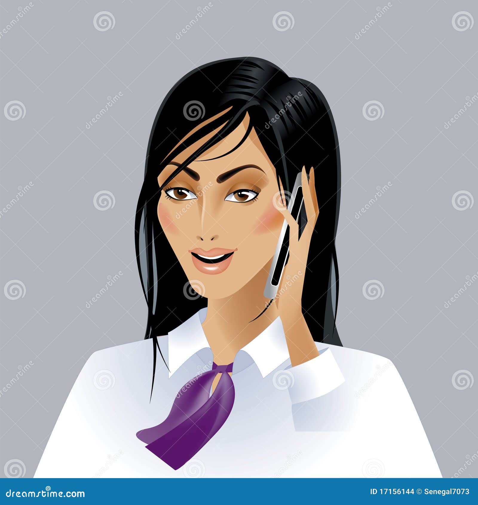 Lady with phone stock vector. Illustration of lady, assistant - 17156144