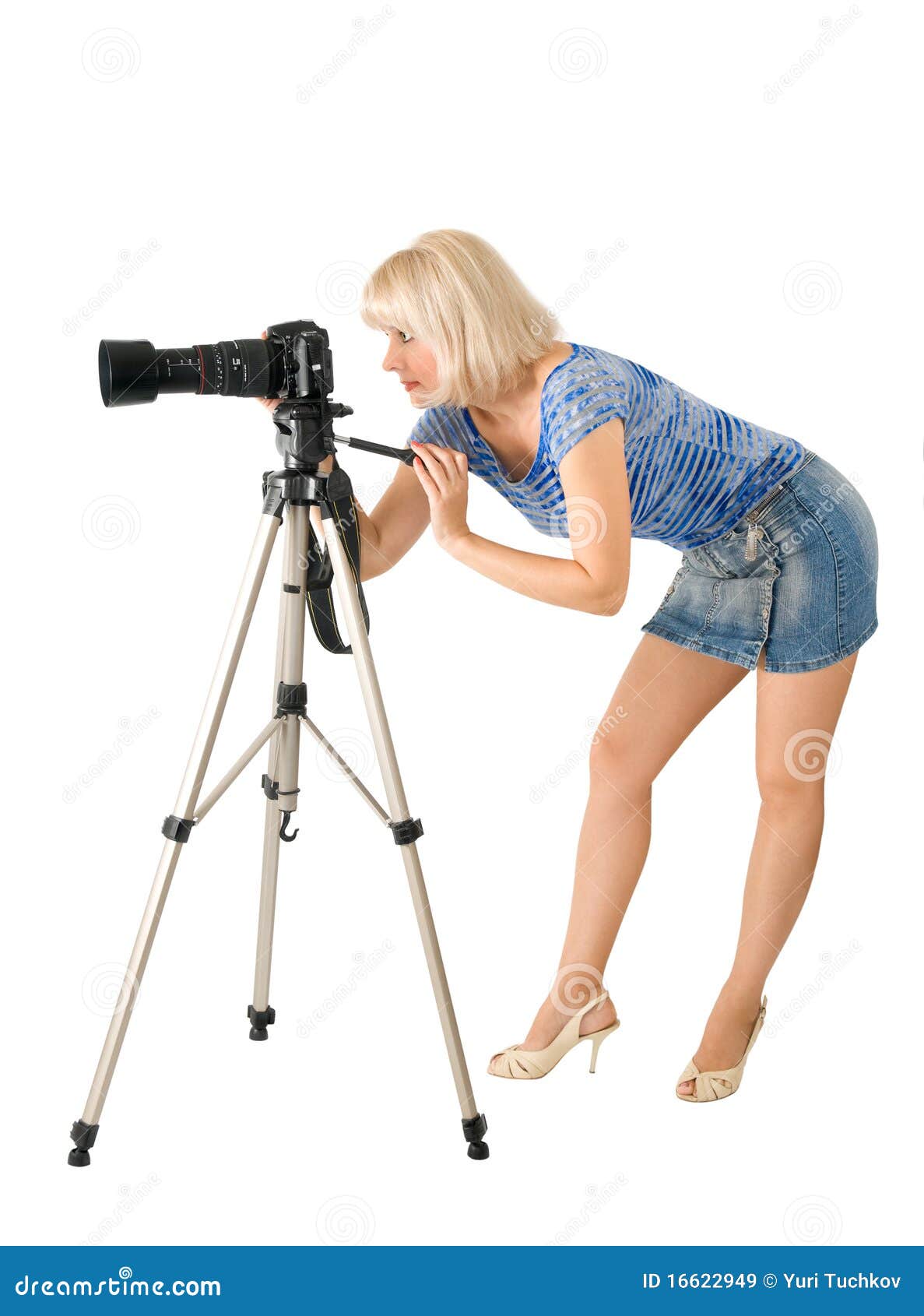 The lady - photographer stock image. Image of blue, photographic - 16622949