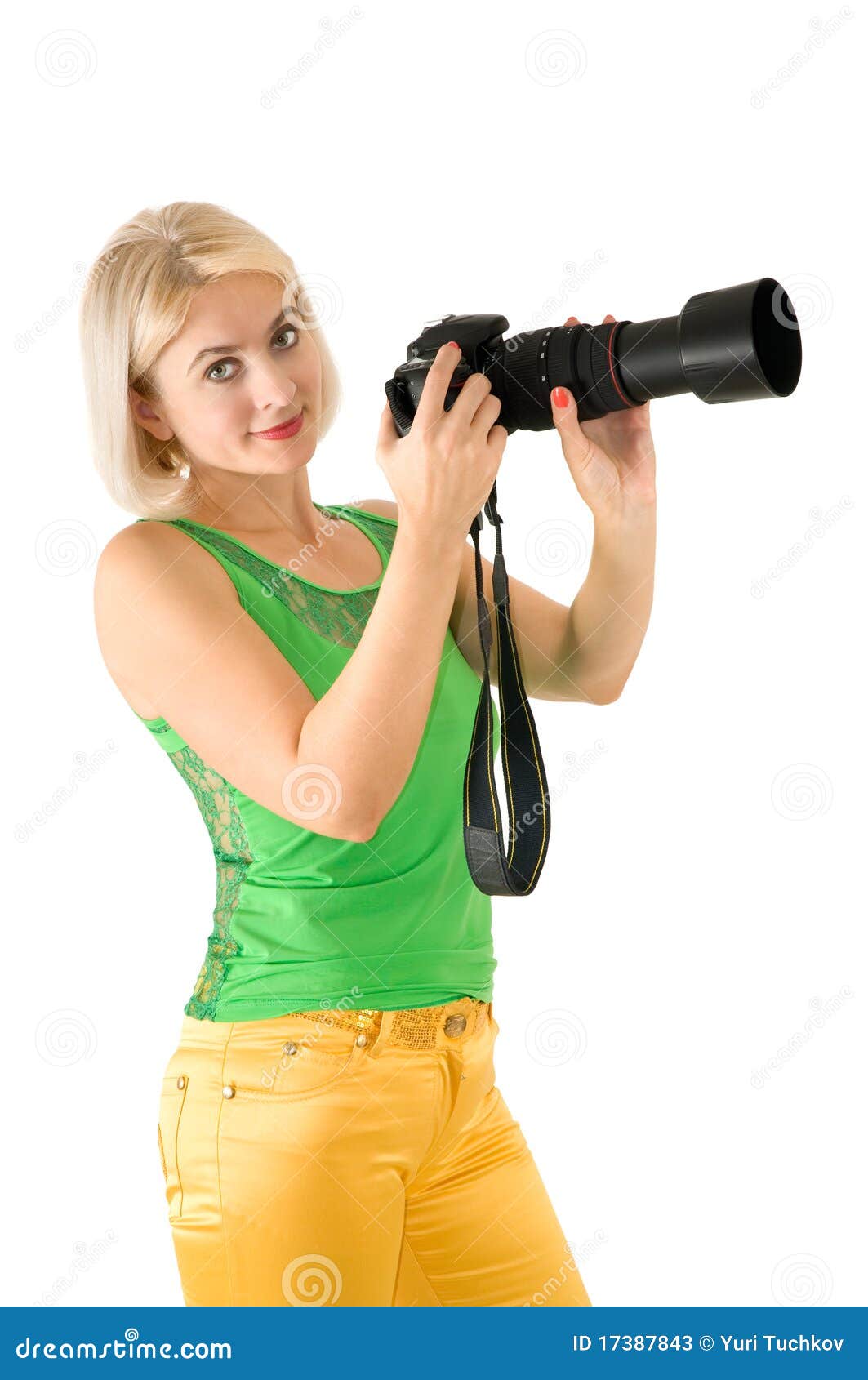 The lady - photographer stock image. Image of skirt, photographic ...