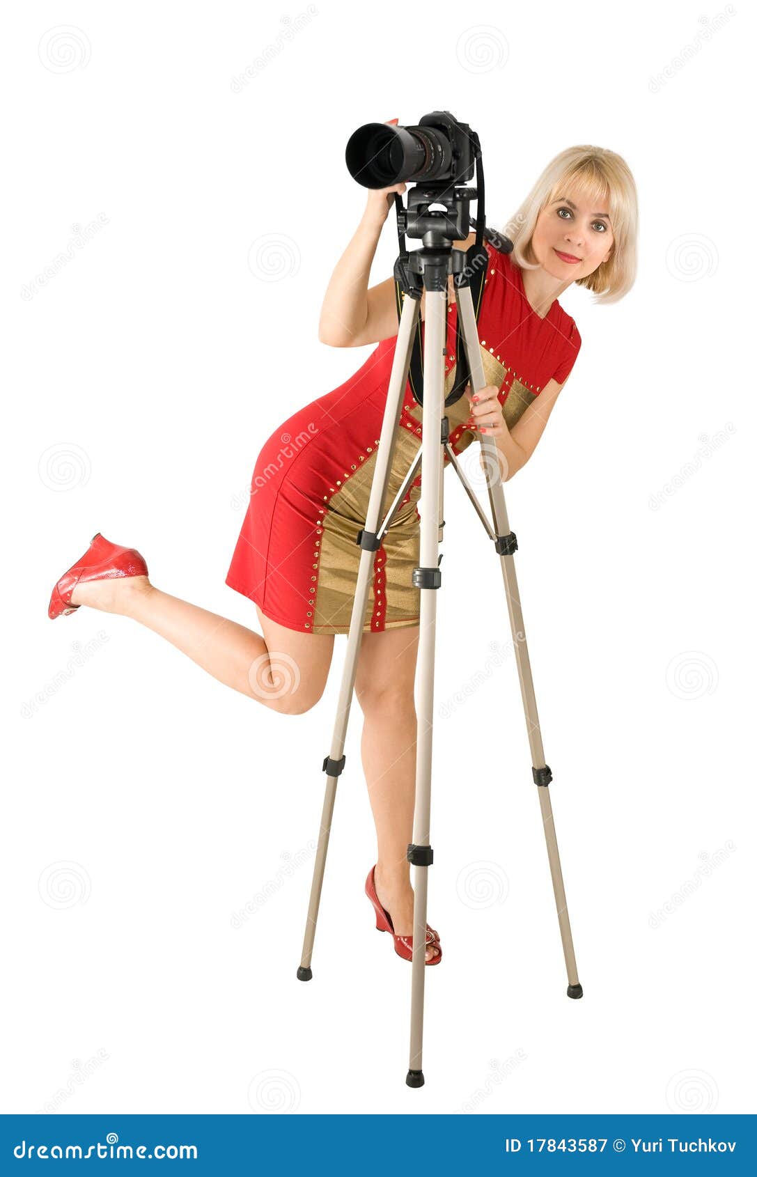 The lady - photographer stock image. Image of lens, human - 17843587