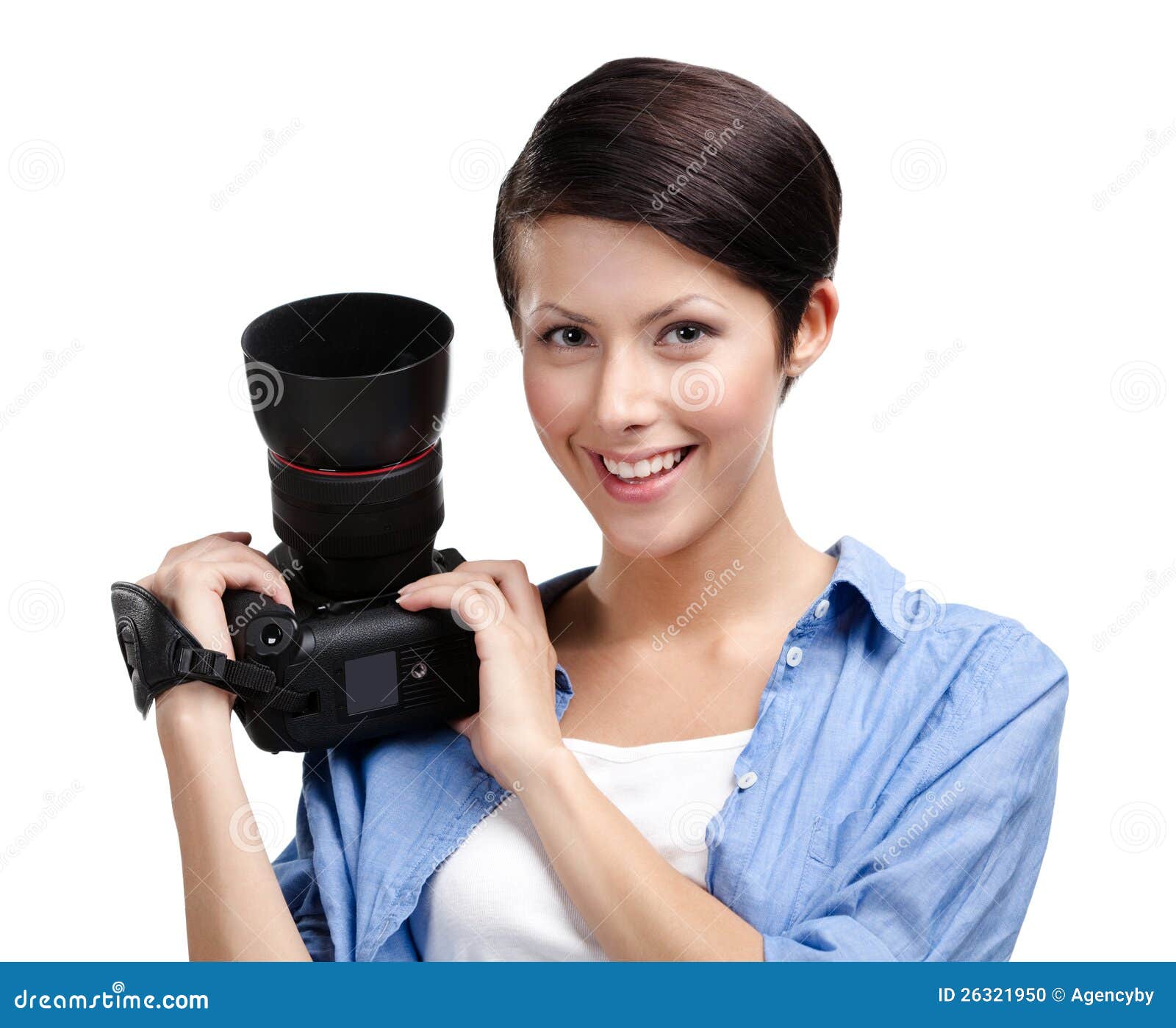 Lady-photographer Takes Pictures Stock Photo - Image of brown, blue ... Lady-photographer Takes Pictures Stock Photo - Image of brown, blue ...