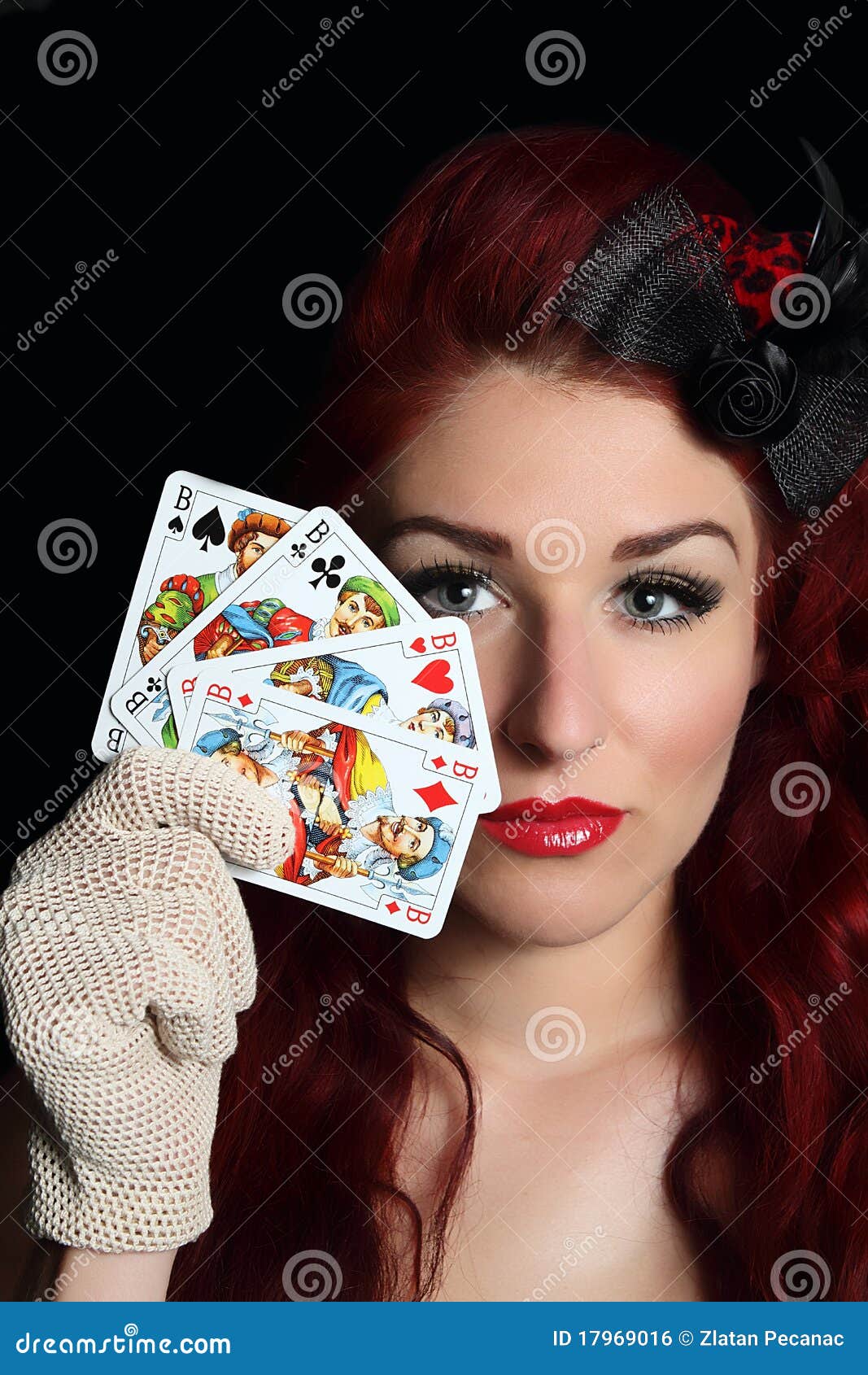 Lady with playing cards stock photo. Image of model, emotion - 17969016