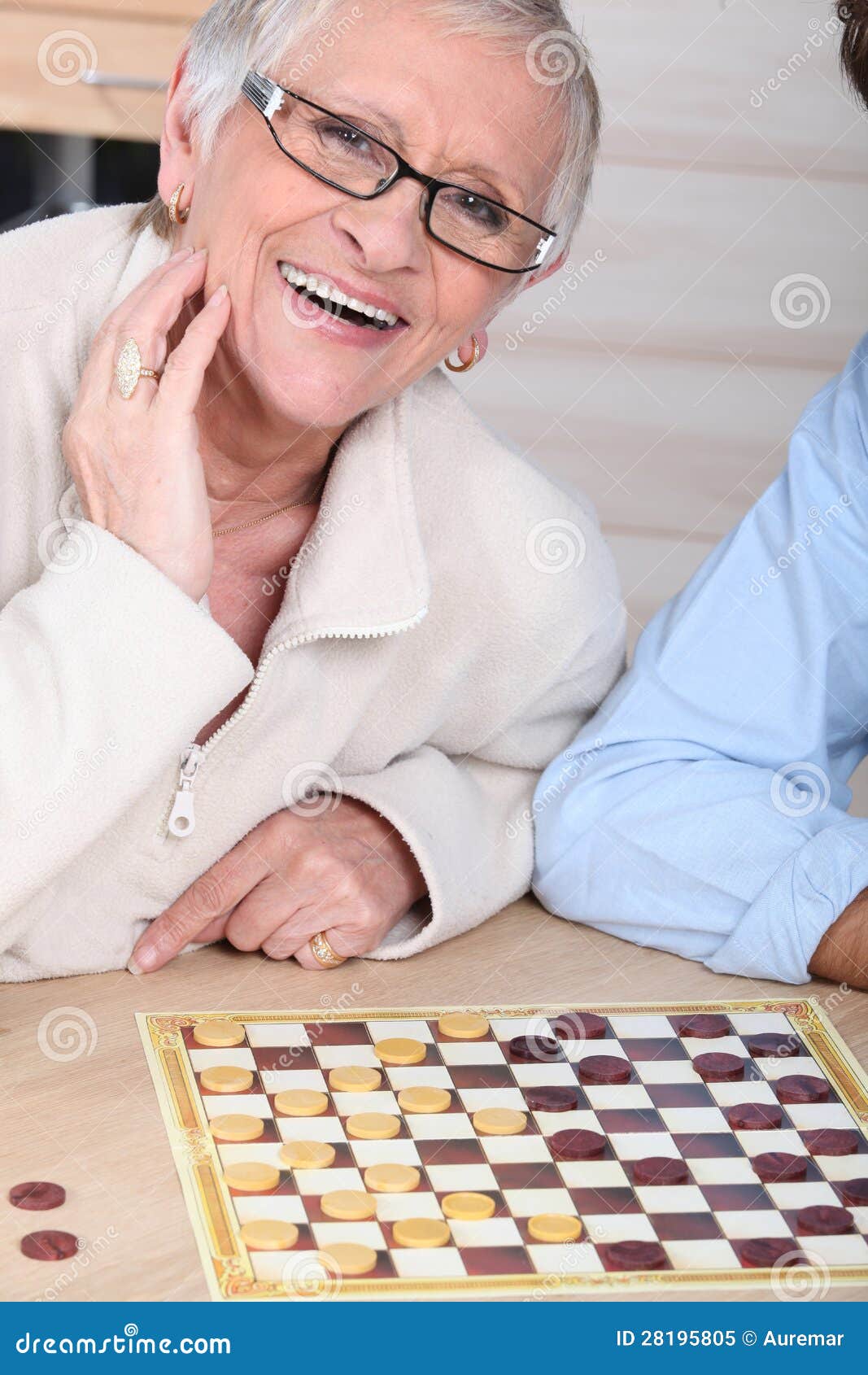 Lady Playing Checkers with Somebody. Stock Image - Image of lady ...
