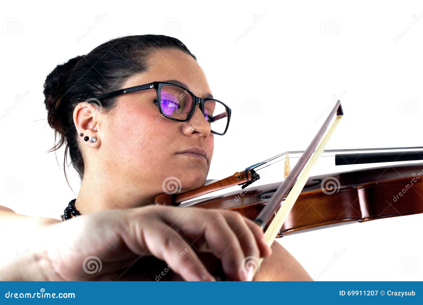 Lady playing violin stock image. Image of elegant, concert - 69911207