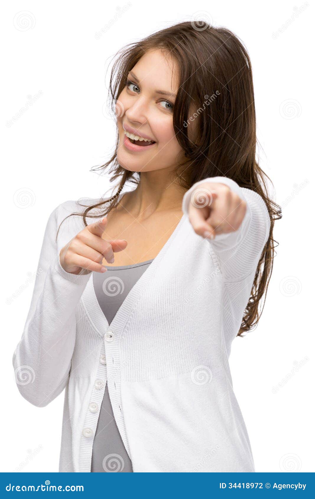 Lady pointing with hand stock photo. Image of long, hand - 34418972