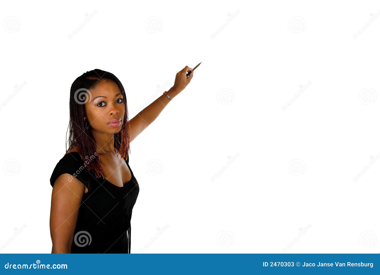 Lady pointing with pen stock image. Image of appealing - 2470303