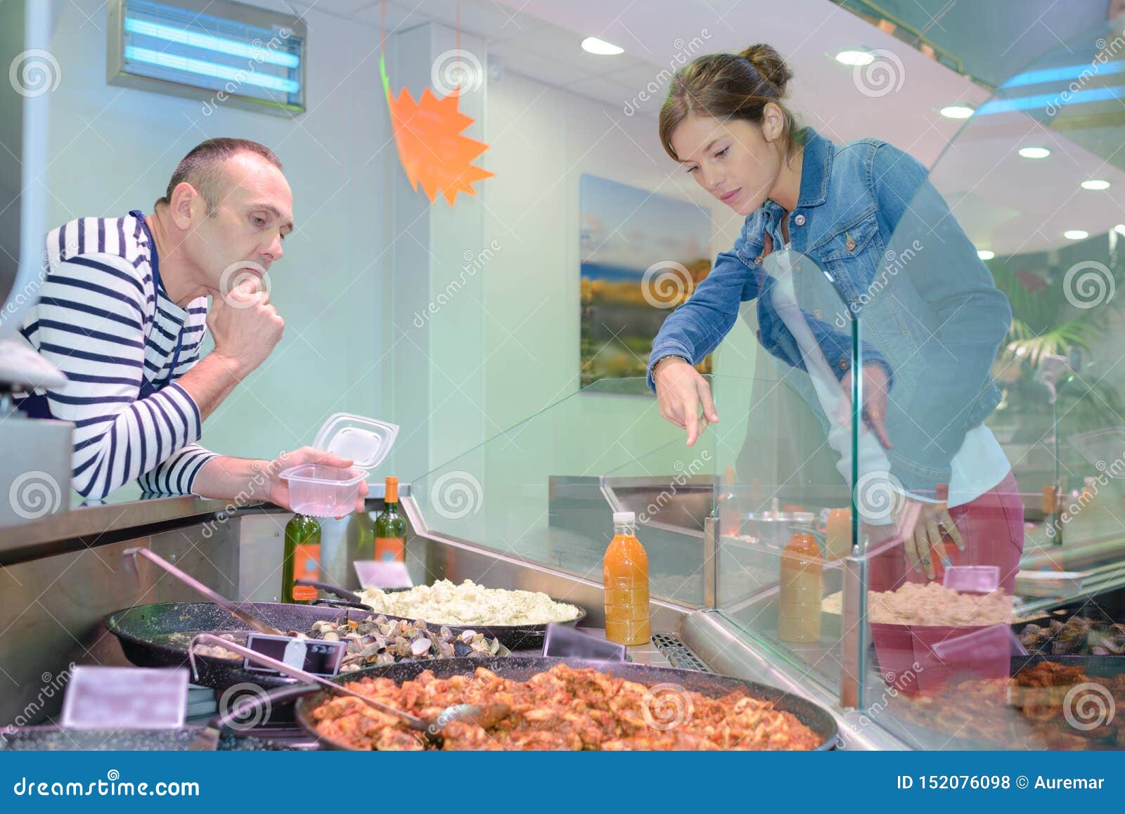 Lady Pointing To Dish in Food Counter Stock Photo - Image of vegetarian ...