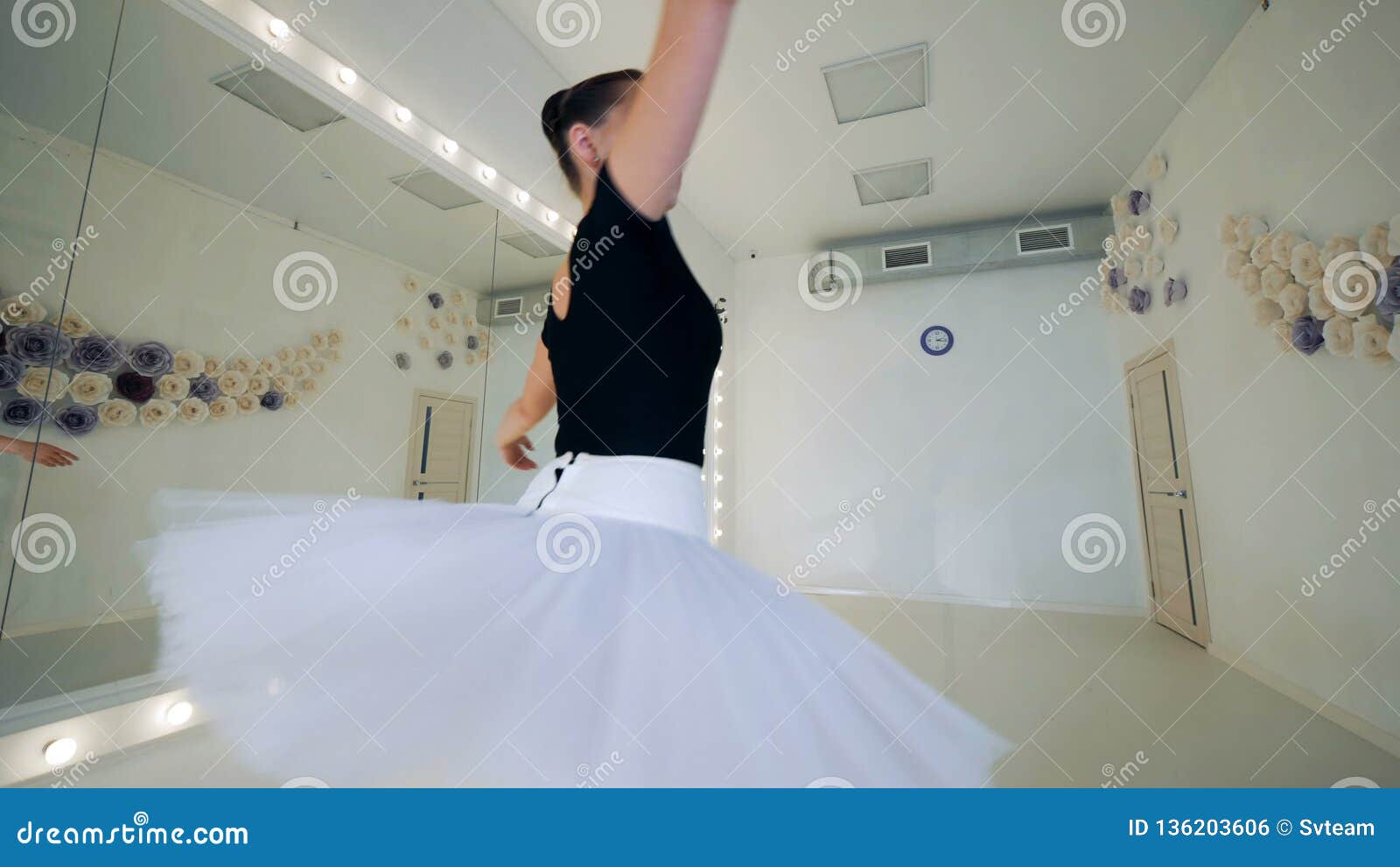 A Lady is Practicing Ballet Dancing in a Beautiful Studio Stock Footage ...