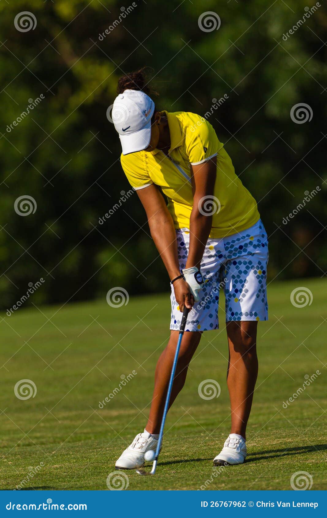 Lady Pro Golfer Strike Ball Editorial Photography - Image of skill ...
