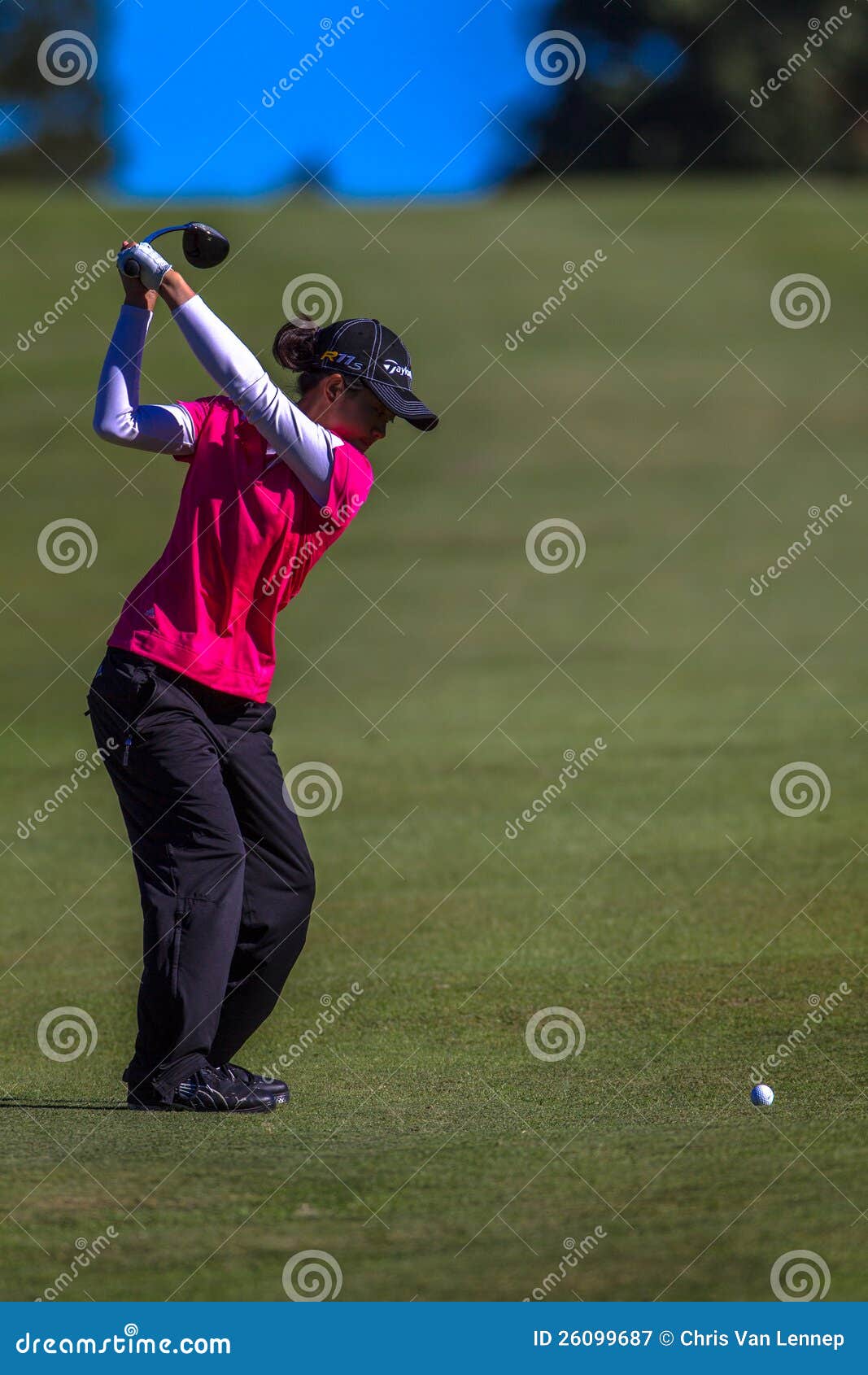 Lady Pro Golfer Top Swing editorial photography. Image of girl - 26099687