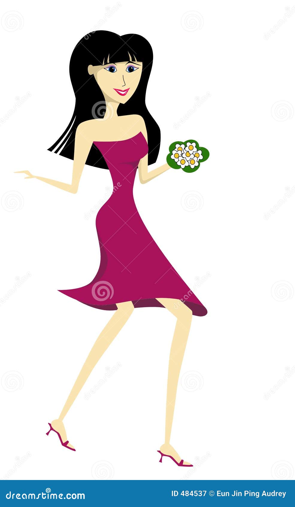 Lady in Purple stock illustration. Illustration of lady - 484537