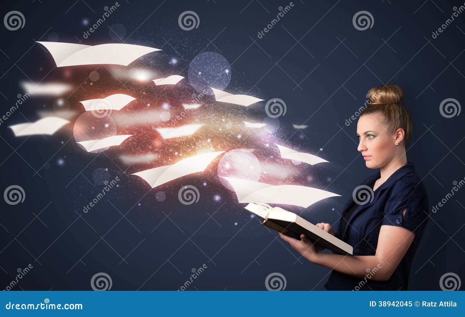 Lady reading a book stock image. Image of fantasy, imagination - 38942045