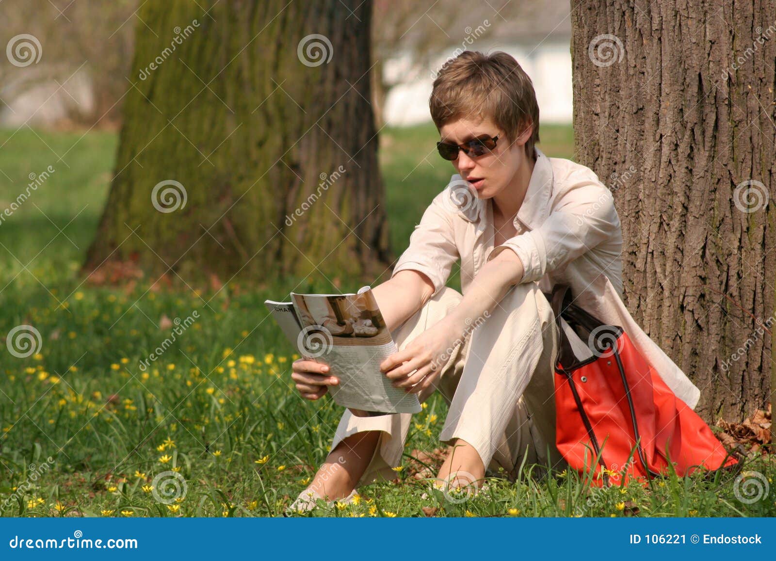 Lady is reading magazine stock image. Image of layer, marketing - 106221