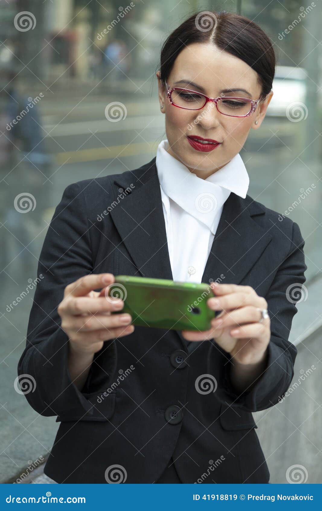 Lady Reading Sms stock image. Image of female, mobile - 41918819