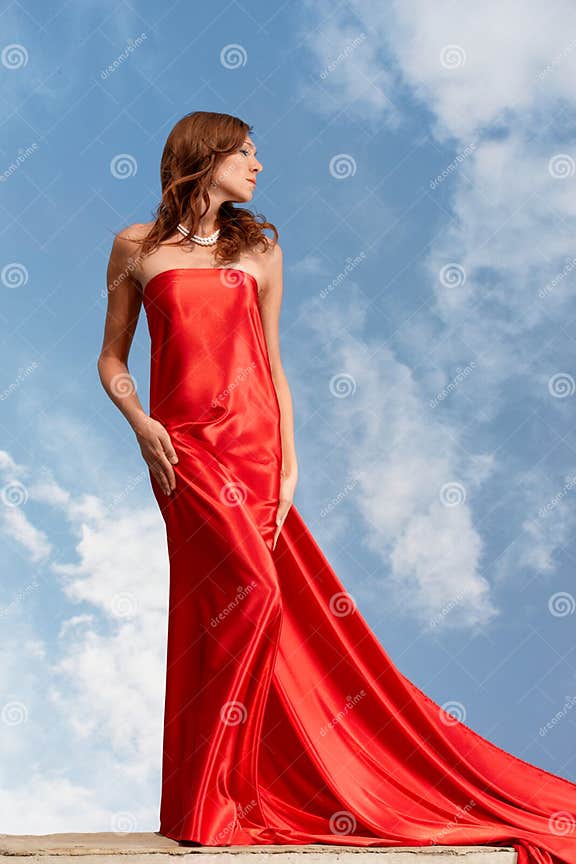 Lady in red stock photo. Image of elegant, female, gorgeous - 21170884