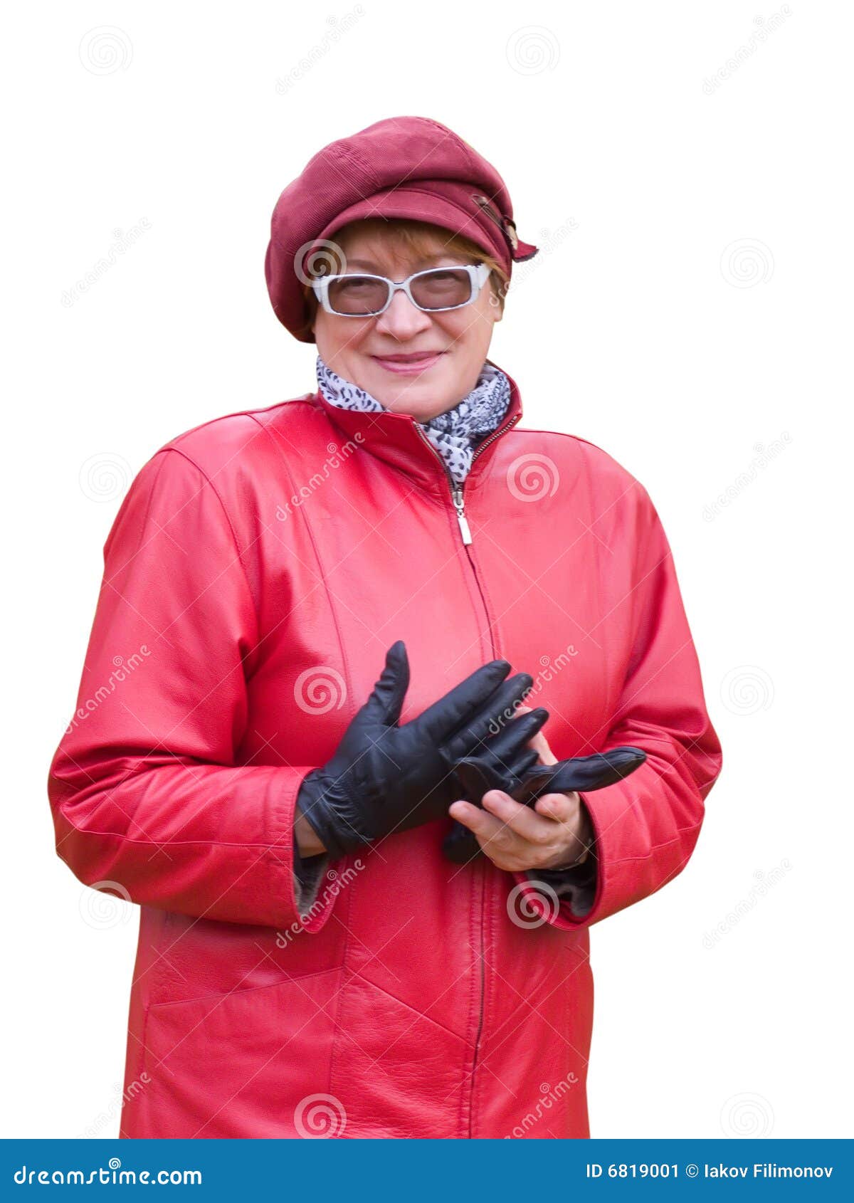 Lady in red stock image. Image of senior, mature, seventies - 6819001