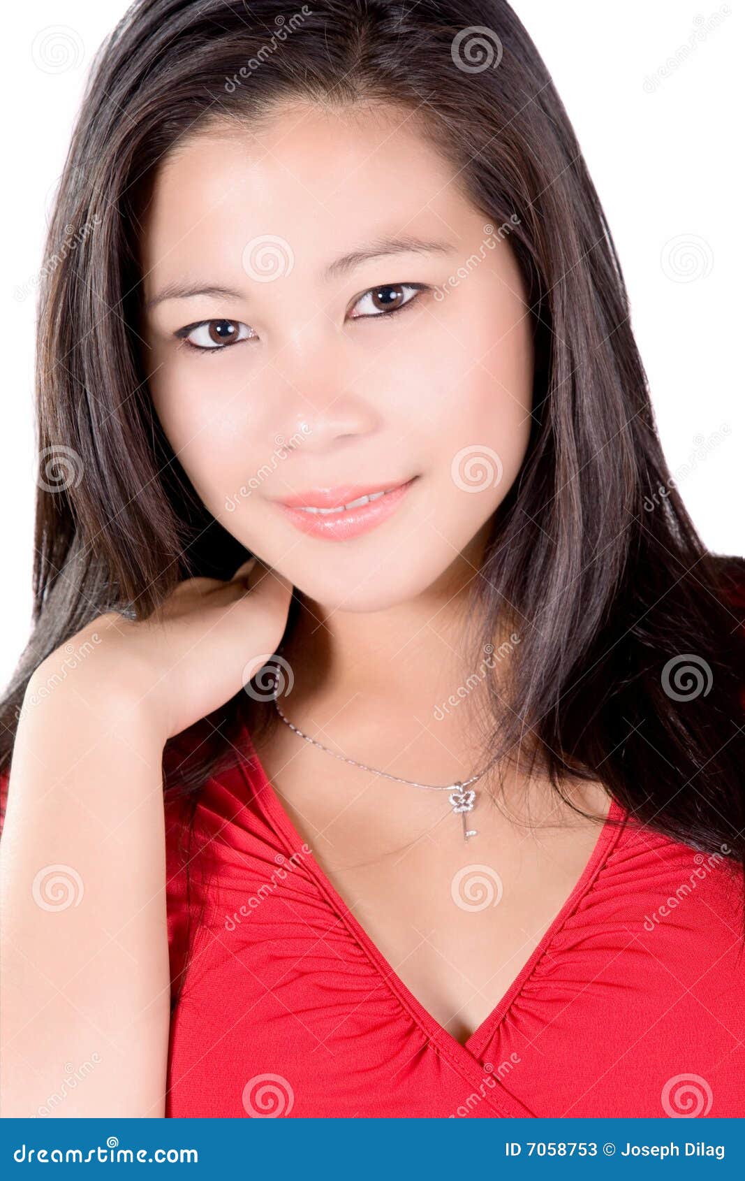 Lady in red stock image. Image of cellular, caucasian - 7058753