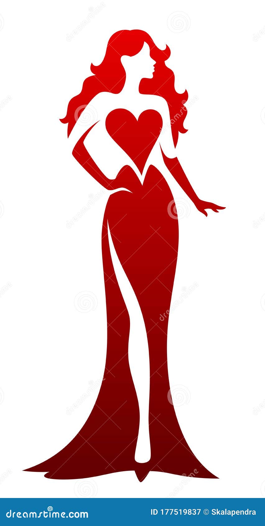 Lady in red stock vector. Illustration of diva, background - 177519837