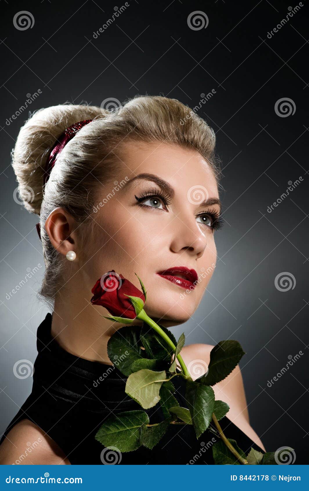 Lady with red rose stock photo. Image of lovely, beautiful - 8442178