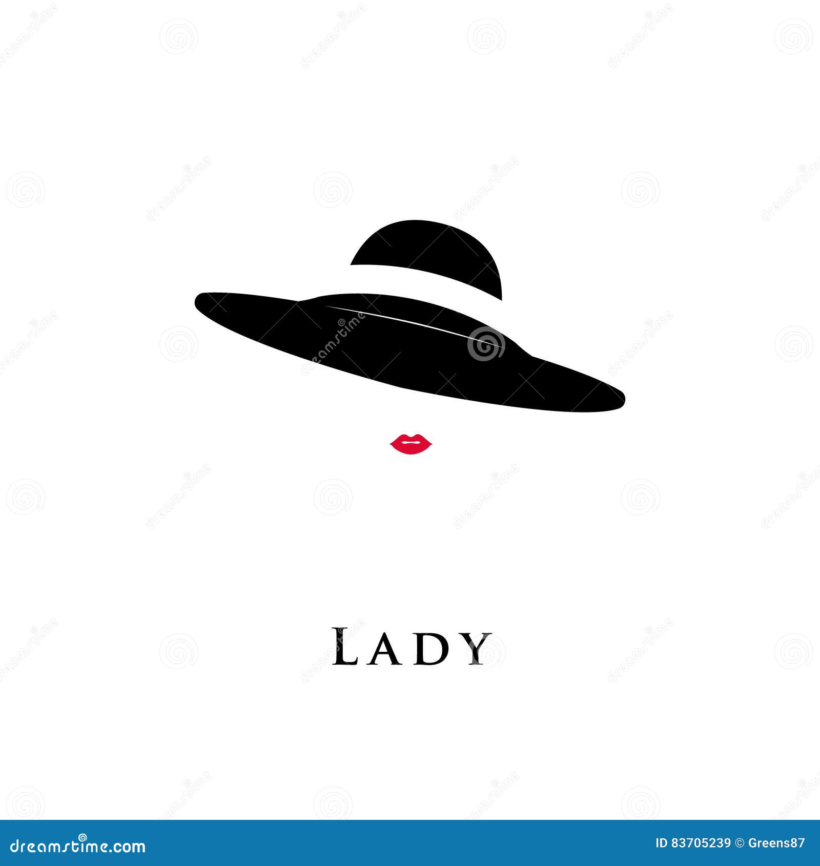 Lady retro hat. stock vector. Illustration of elegance - 83705239