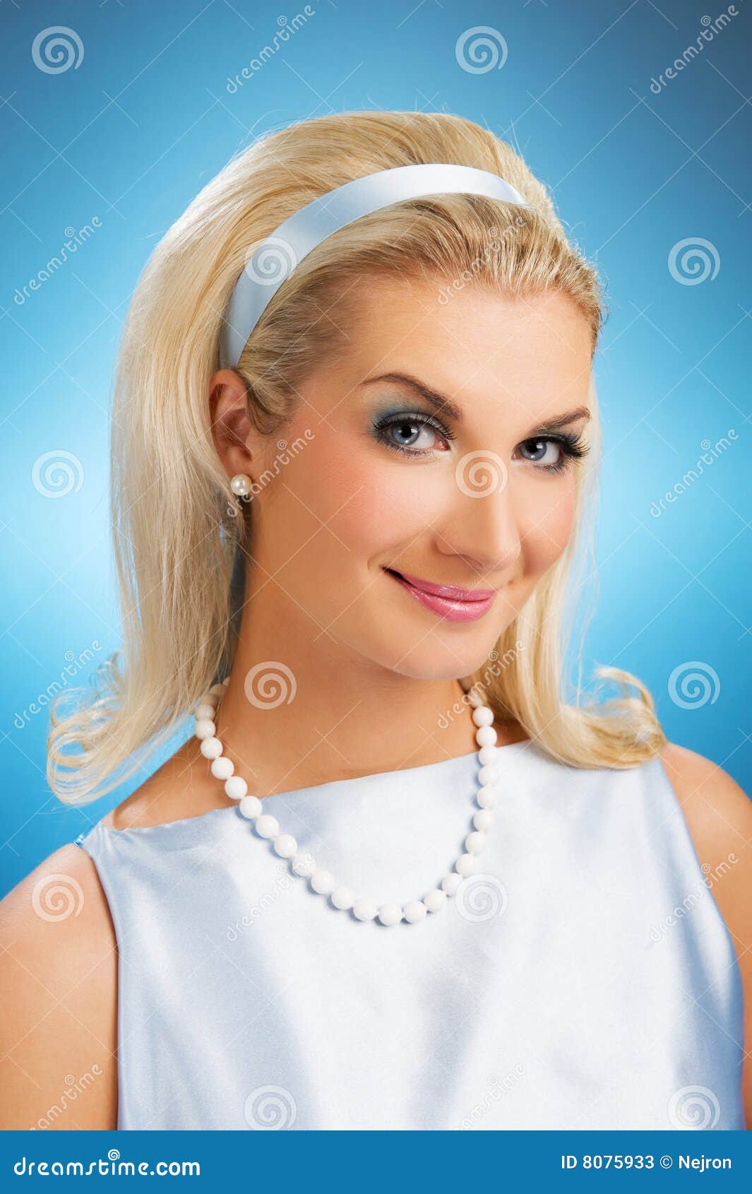 Lady retro portrait stock image. Image of happy, attractive - 8075933