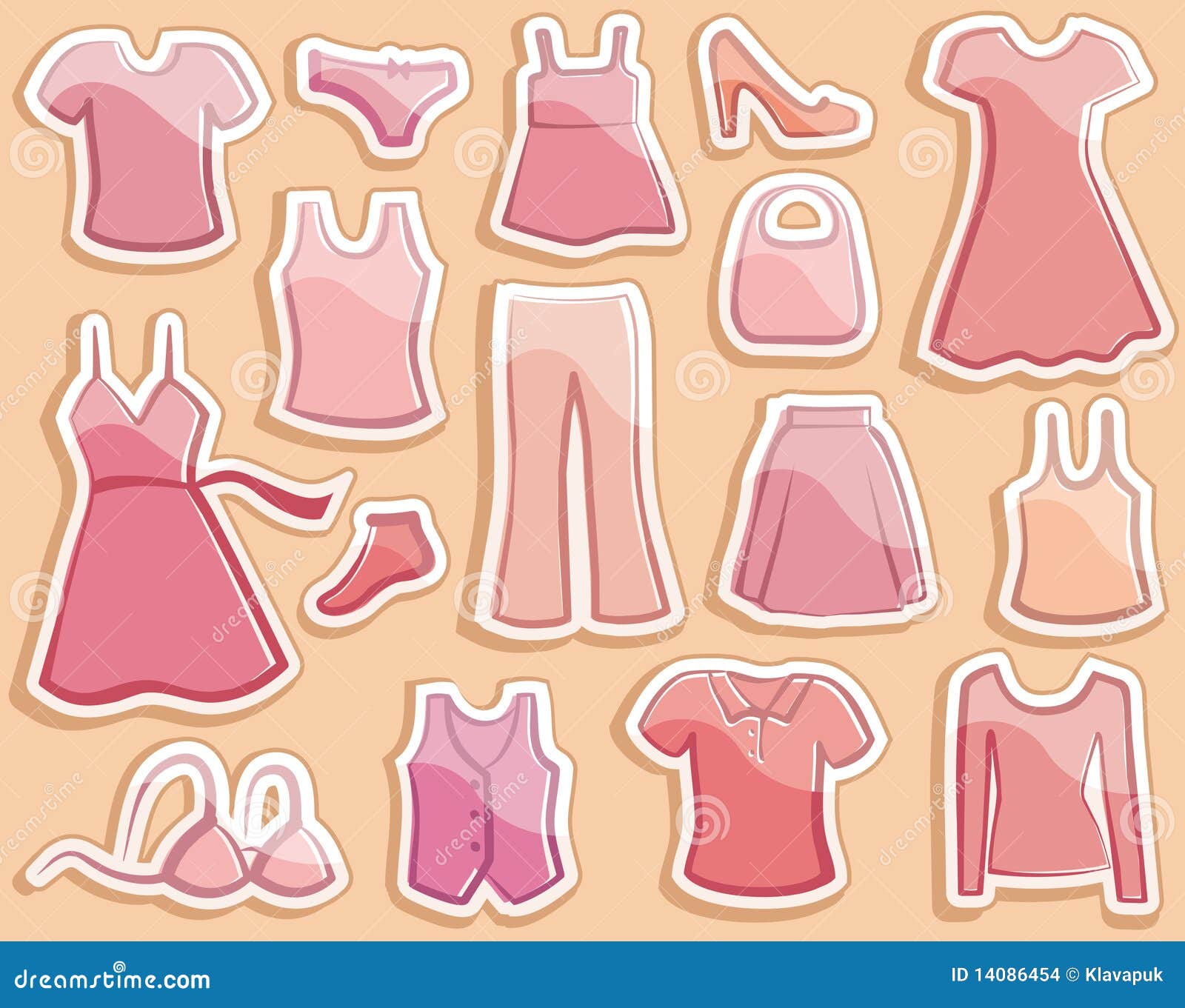 Lady s clothes stock vector. Illustration of linen, shorts - 14086454