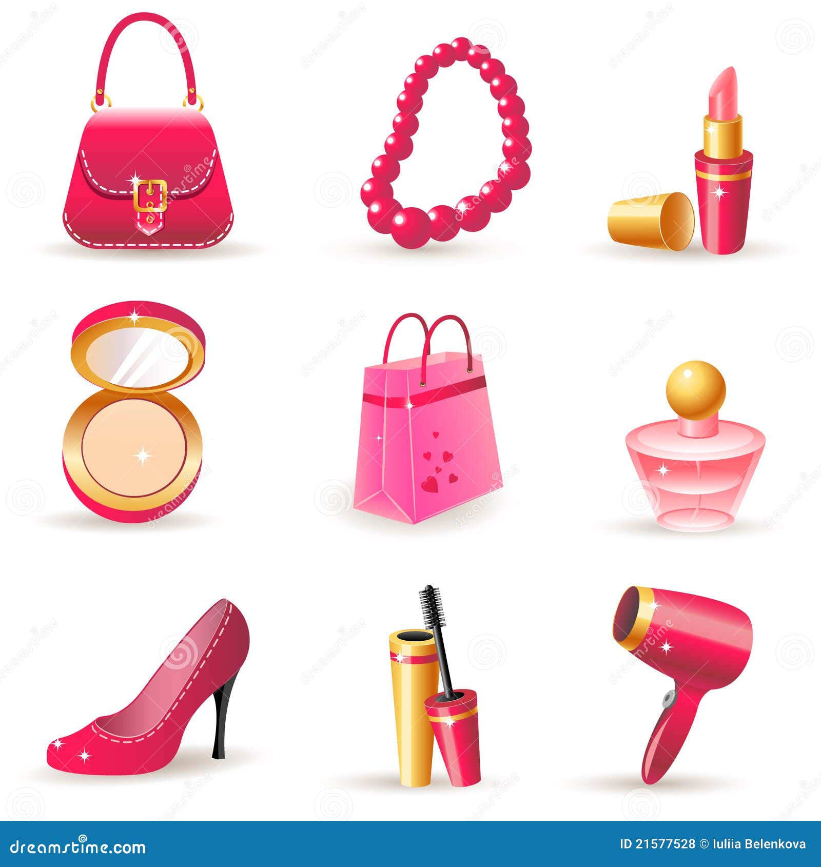 Lady s dream icons stock vector. Illustration of stuff - 21577528