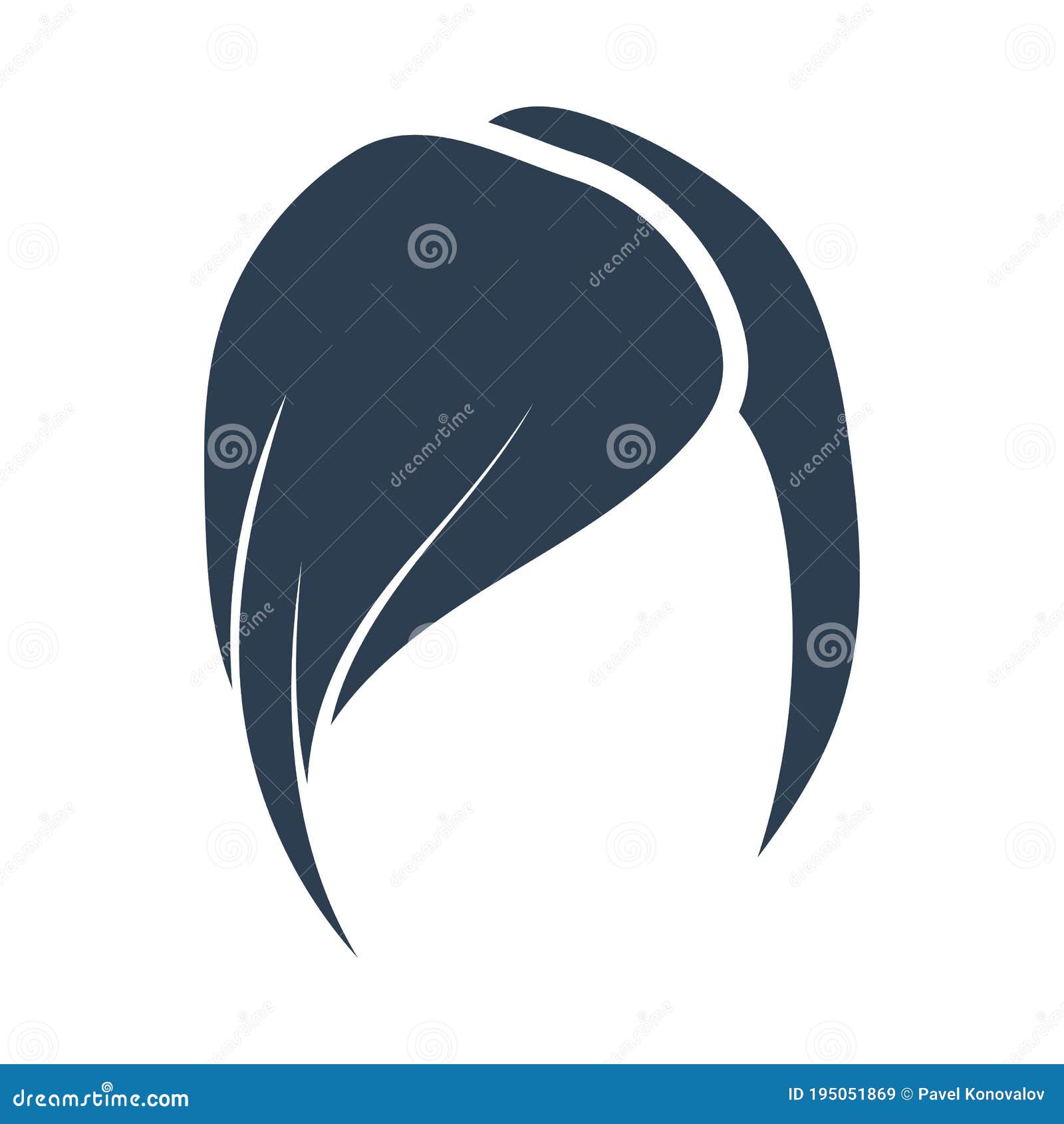 Lady`s Hairstyle Icon stock vector. Illustration of elegant - 195051869