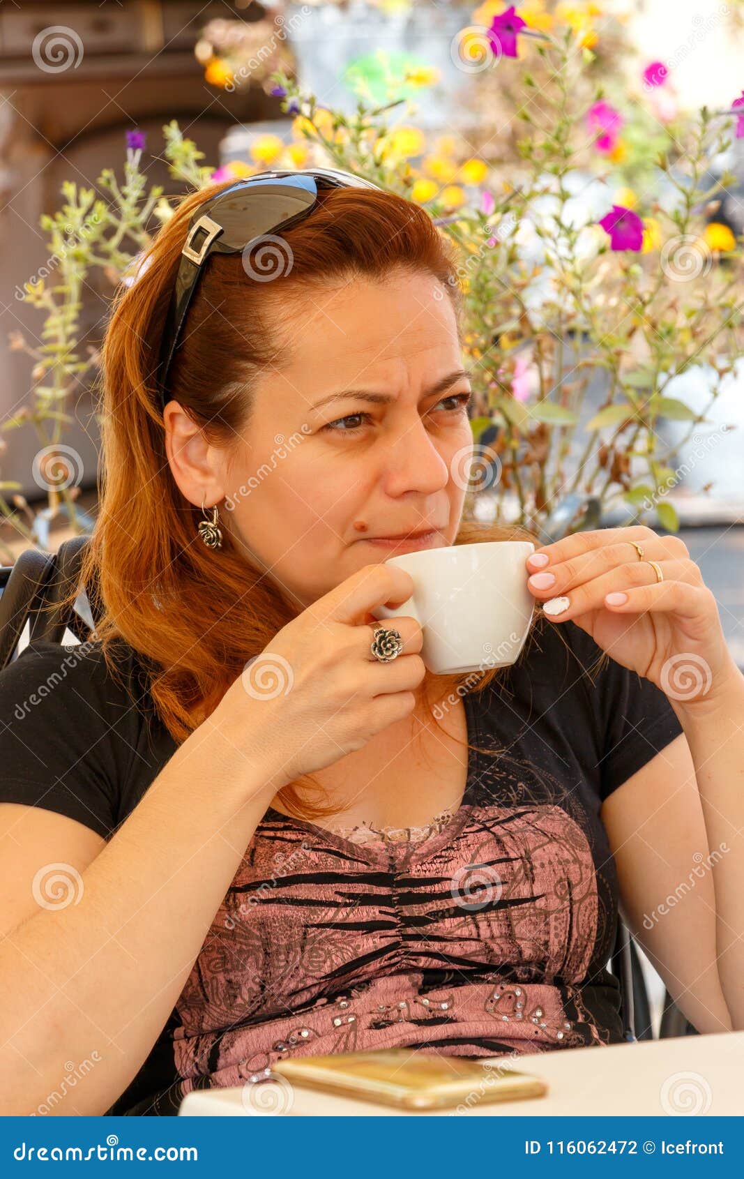 Lady`s Portrait with Coffee Stock Photo - Image of caucasian, positive ...