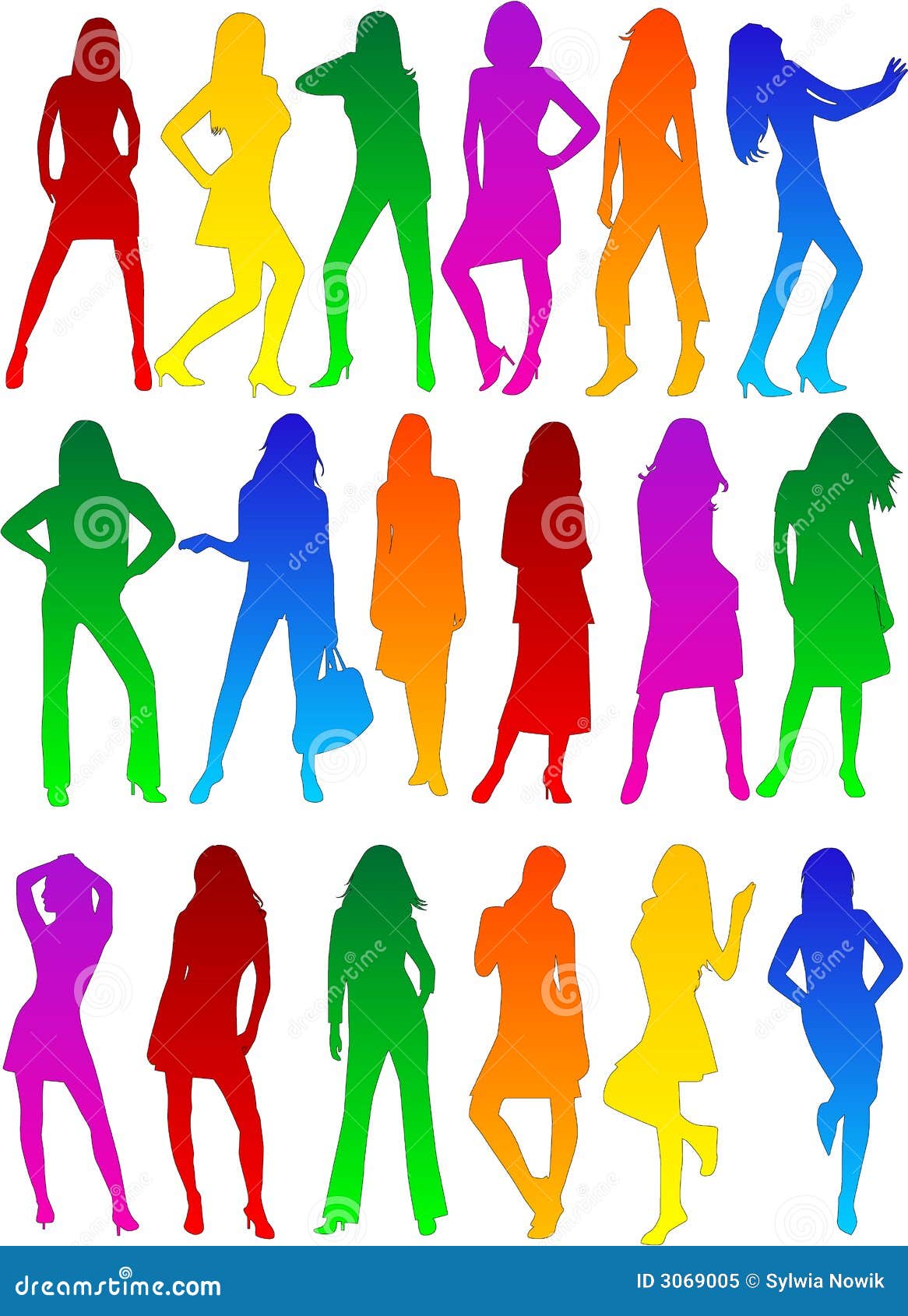 Fashion Show With Top Models On Catwalk. Female Characters Wearing ...