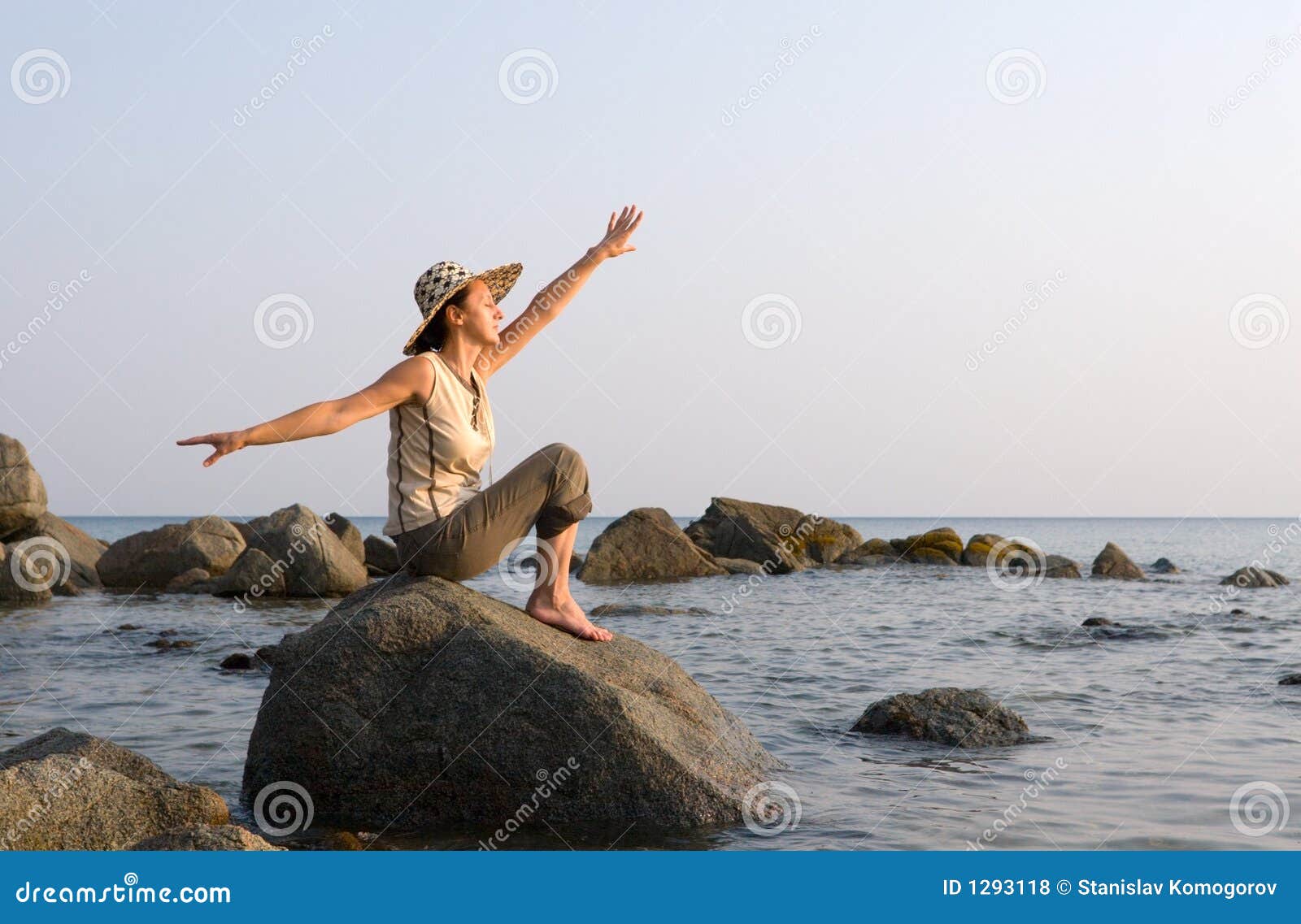 Lady and sea stock photo. Image of seascape, happy, people - 1293118