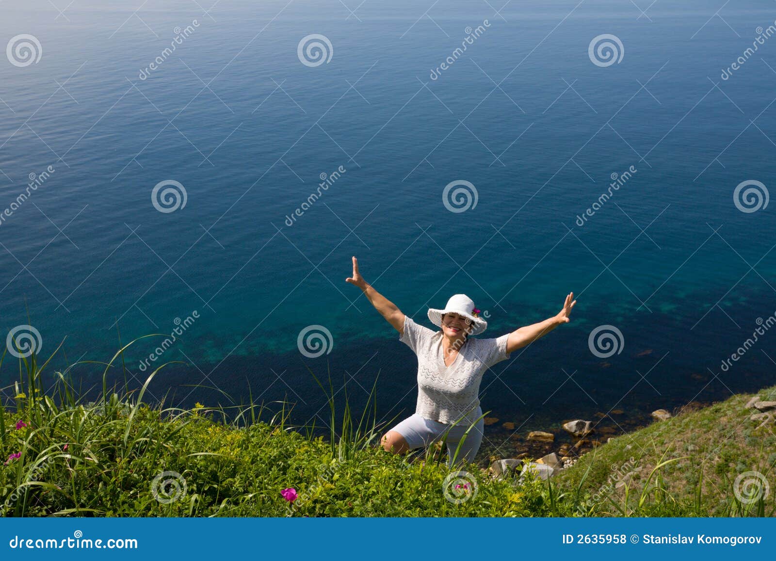 Lady & sea stock photo. Image of beach, nature, model - 2635958