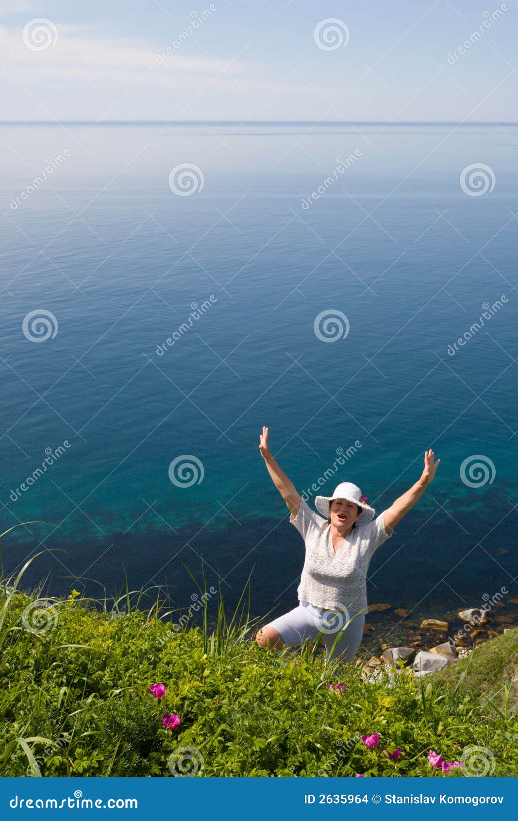 Lady & sea stock photo. Image of freshness, coastline - 2635964