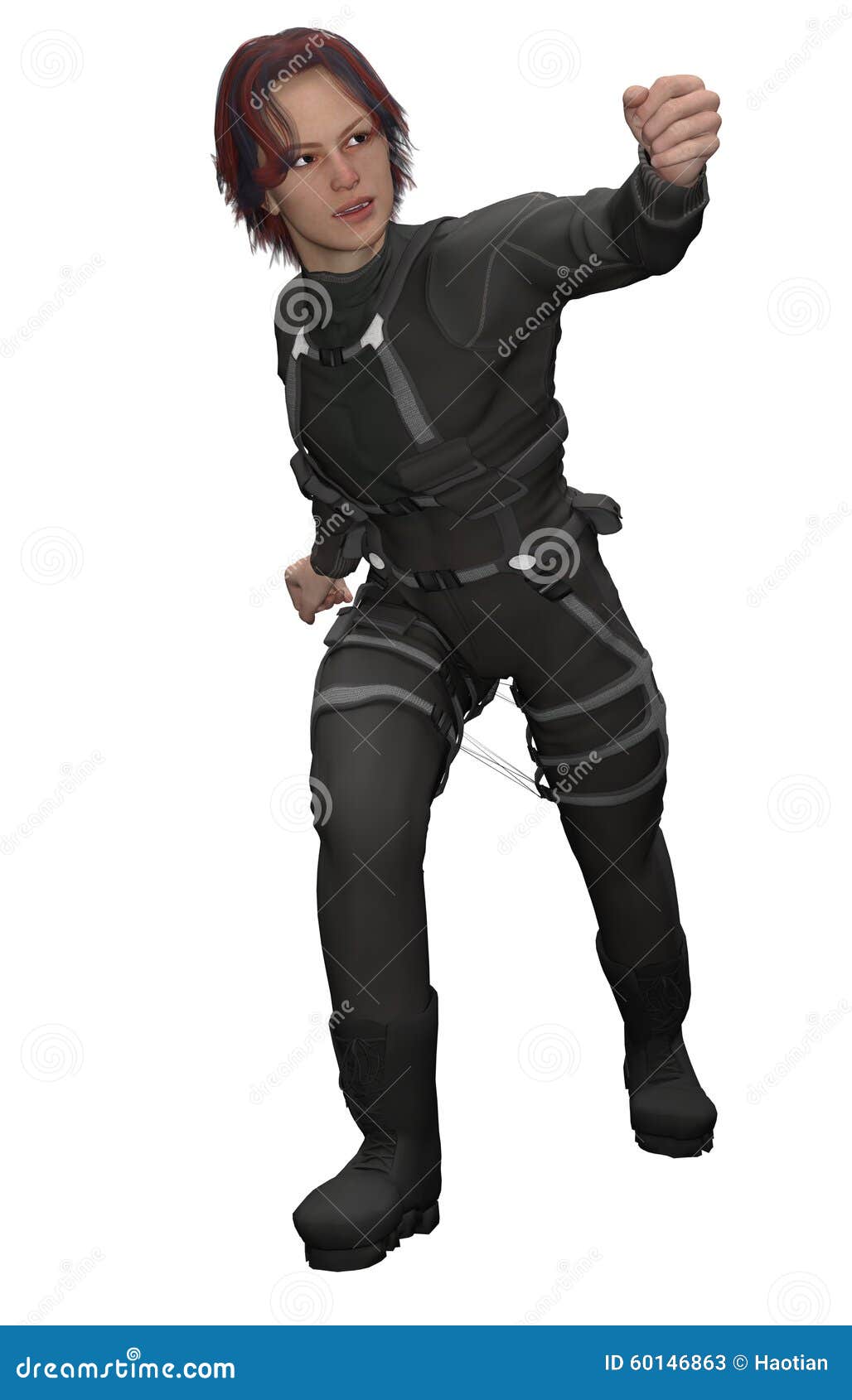 Lady secret agent stock illustration. Illustration of render - 60146863