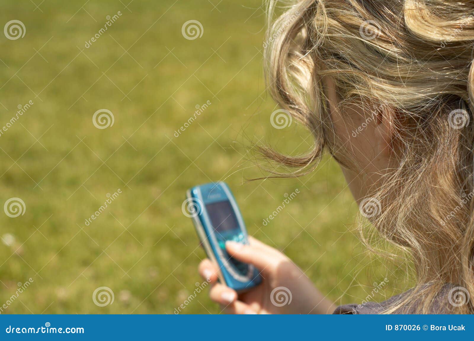 Lady sending message stock photo. Image of casual, copyspace - 870026