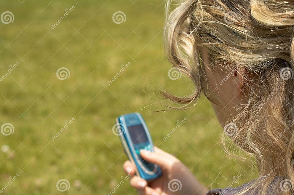 Lady sending message stock photo. Image of casual, copyspace - 870026
