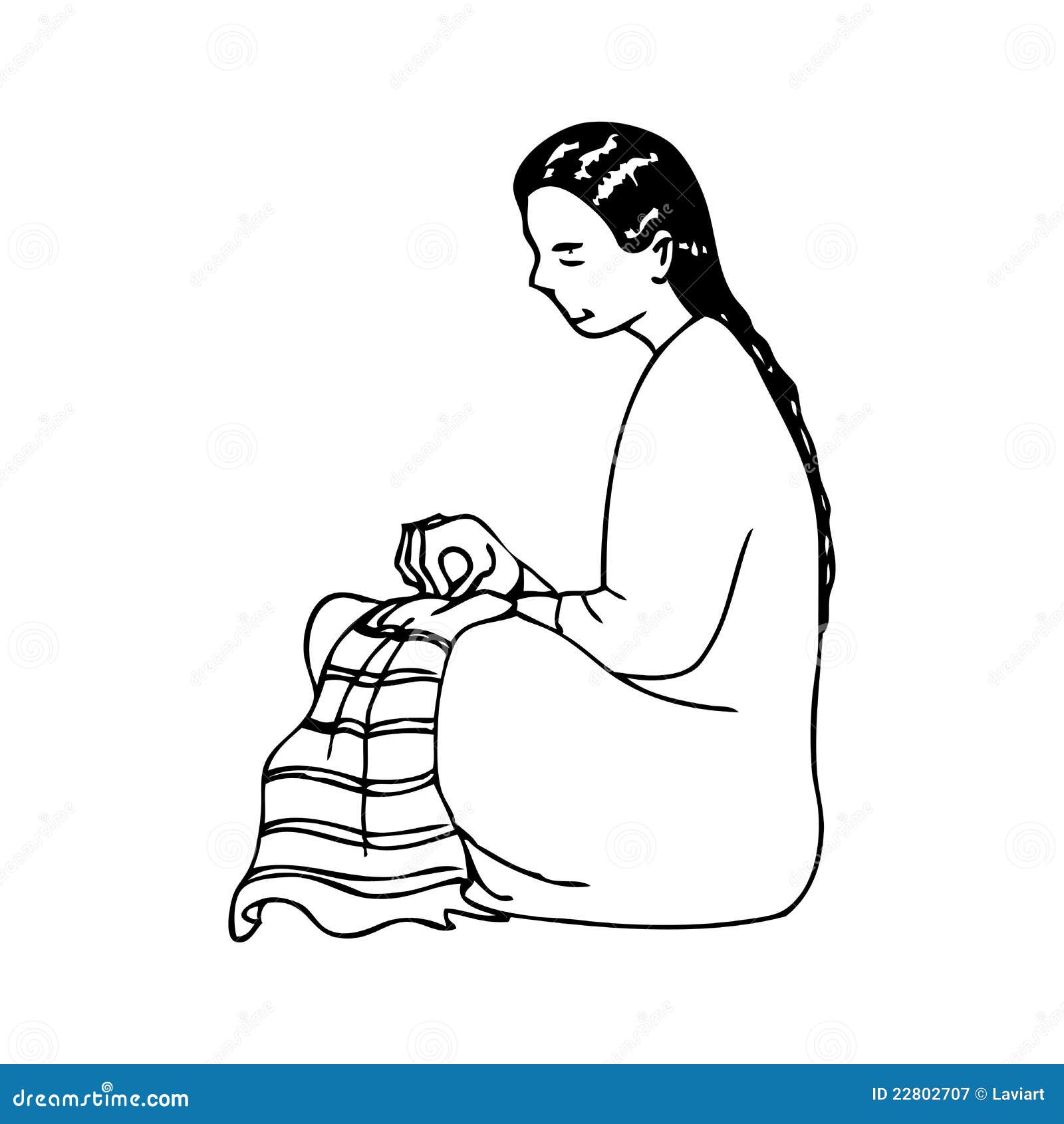 A lady sewing stock illustration. Illustration of woman - 22802707
