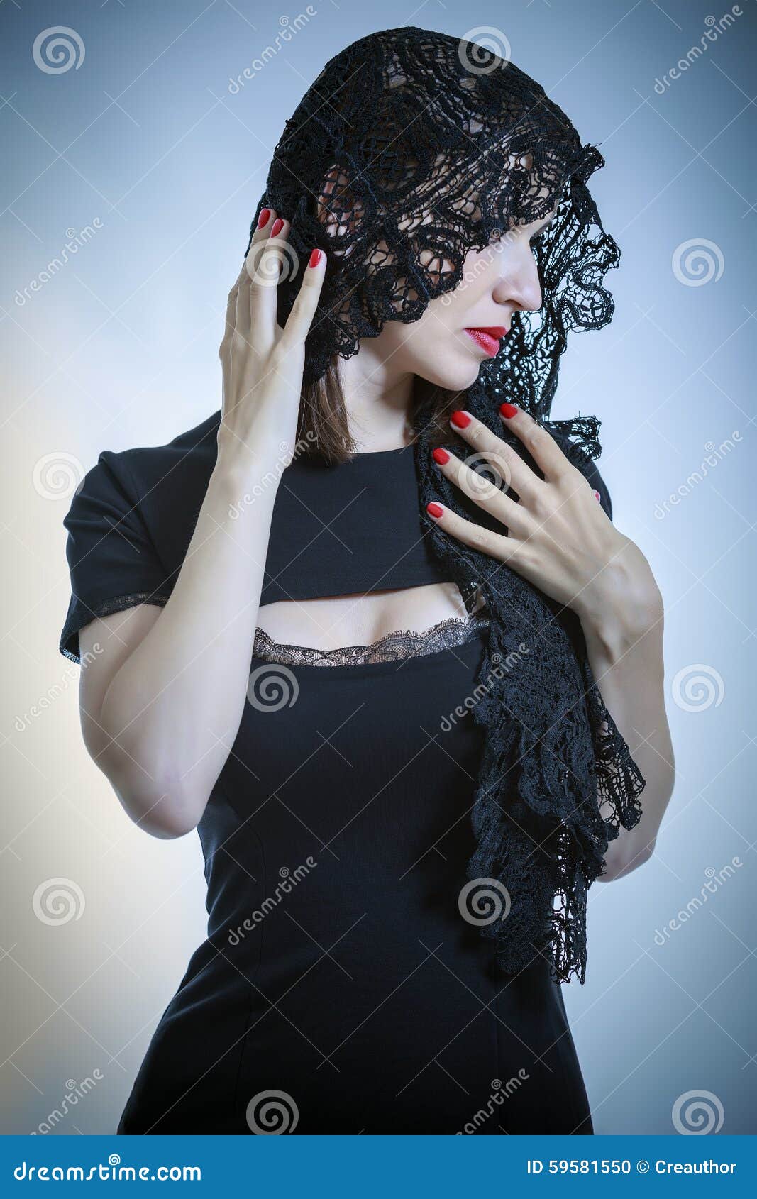 Lady shadow stock photo. Image of lace, fashion, look - 59581550