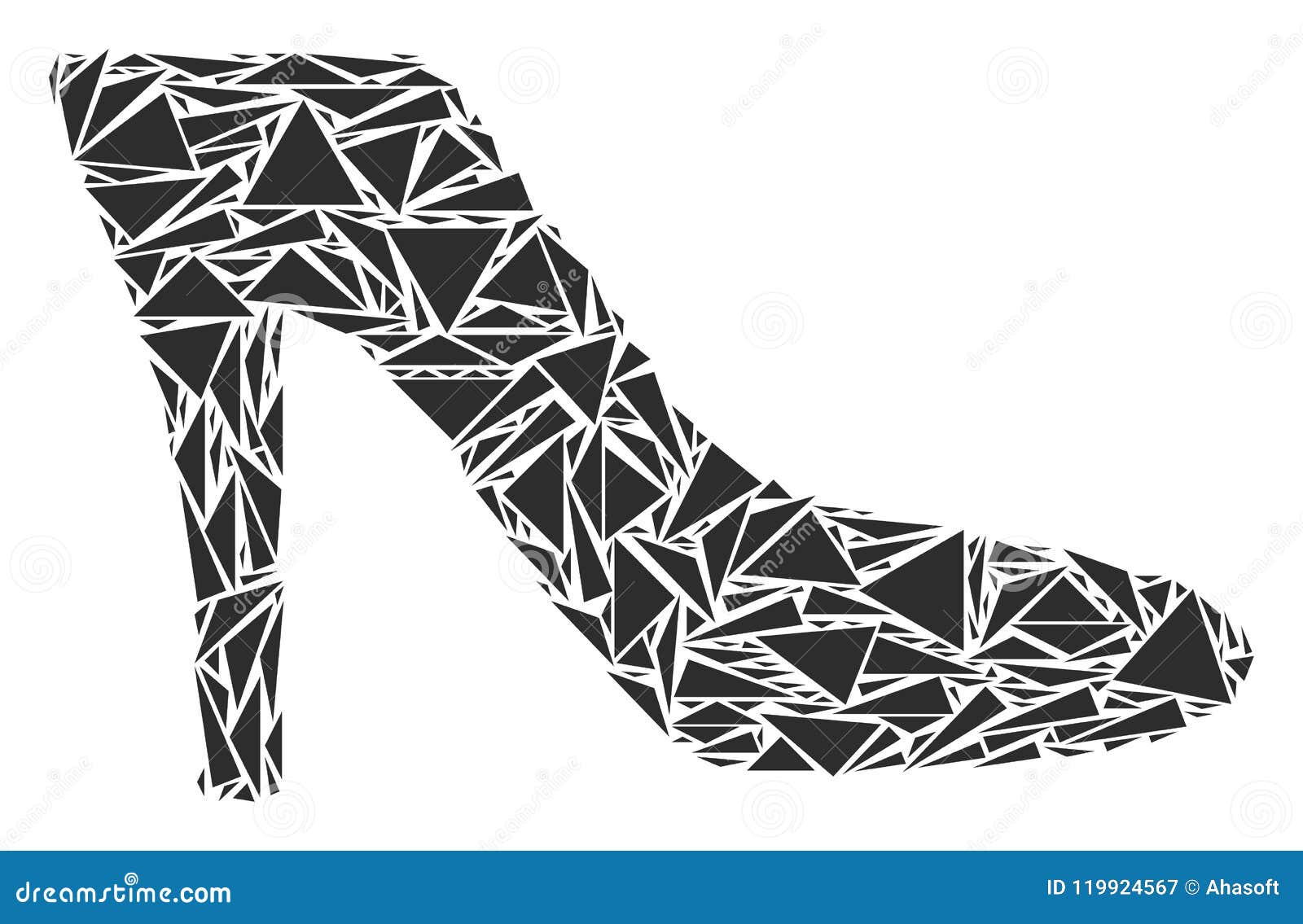 Lady Shoe Collage of Triangles Stock Vector - Illustration of element ...