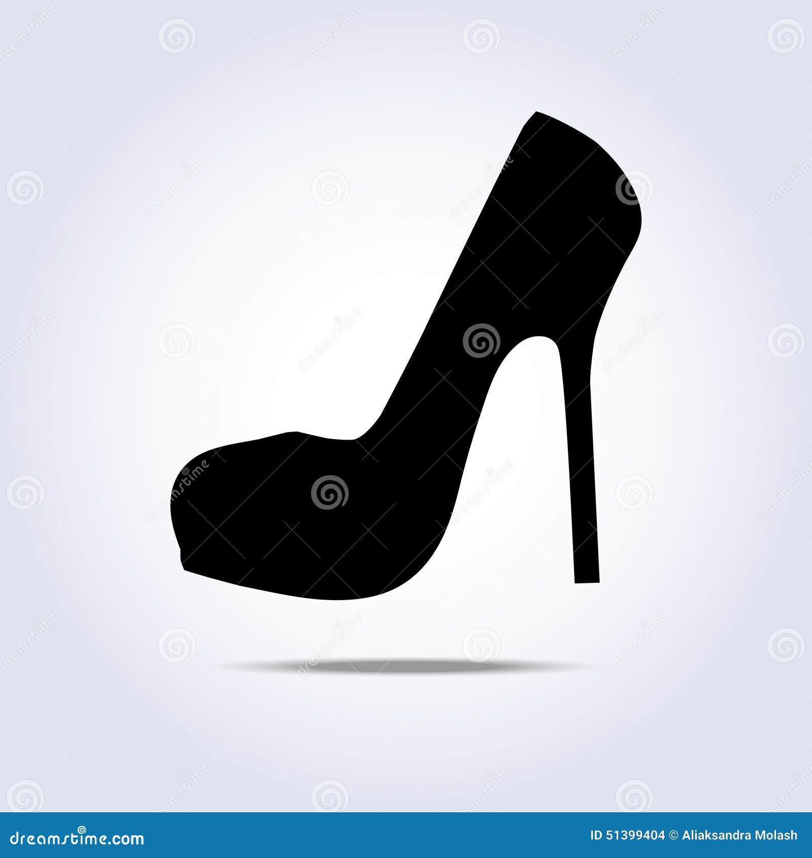 Lady shoe icon with shadow stock vector. Illustration of symbol - 51399404