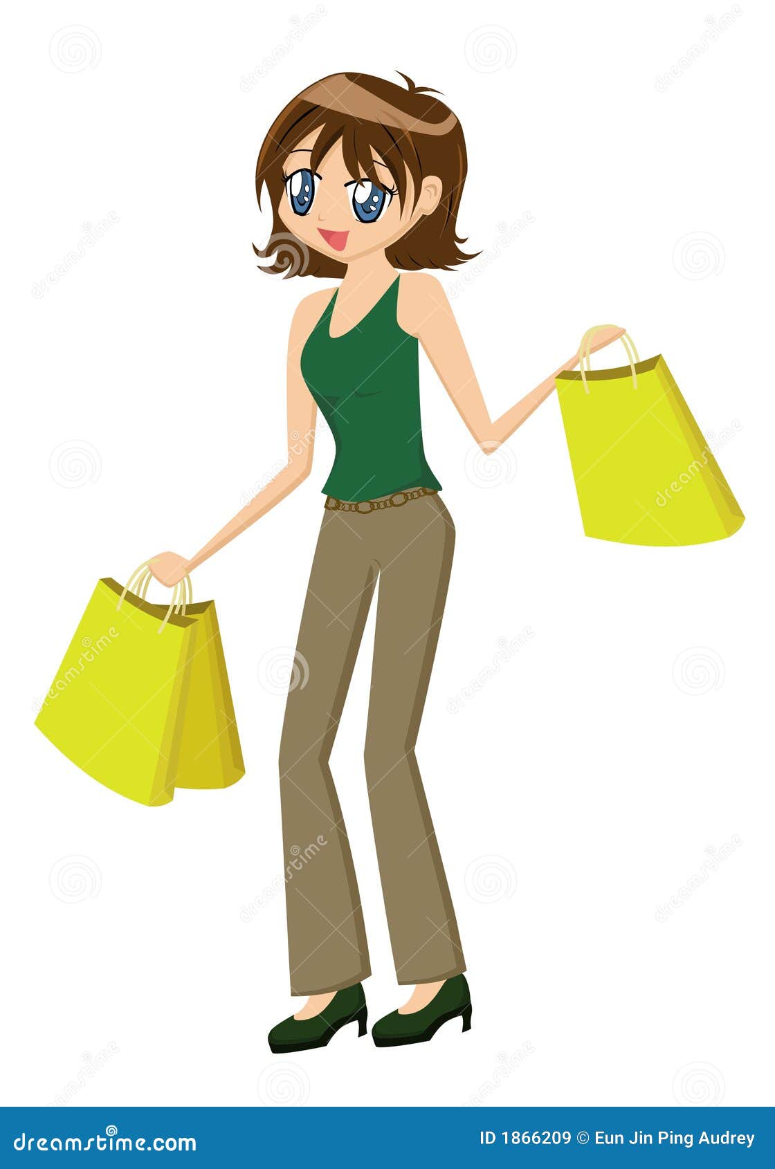 Lady Shopping stock vector. Illustration of female, raster - 1866209