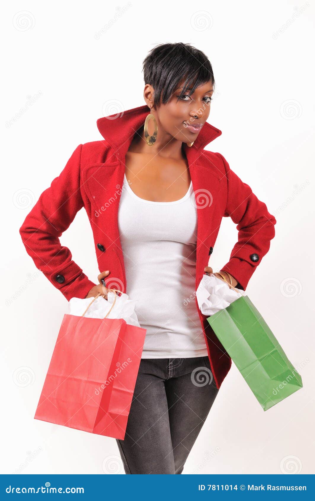 Lady Shopping stock photo. Image of woman, gifts, american - 7811014