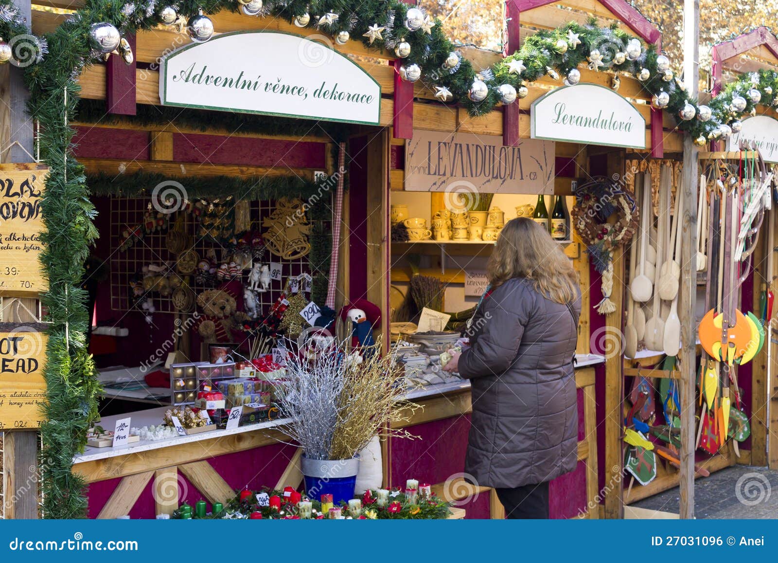 Lady Shopping at Christmas Markets on Peace Square Editorial Photo ...