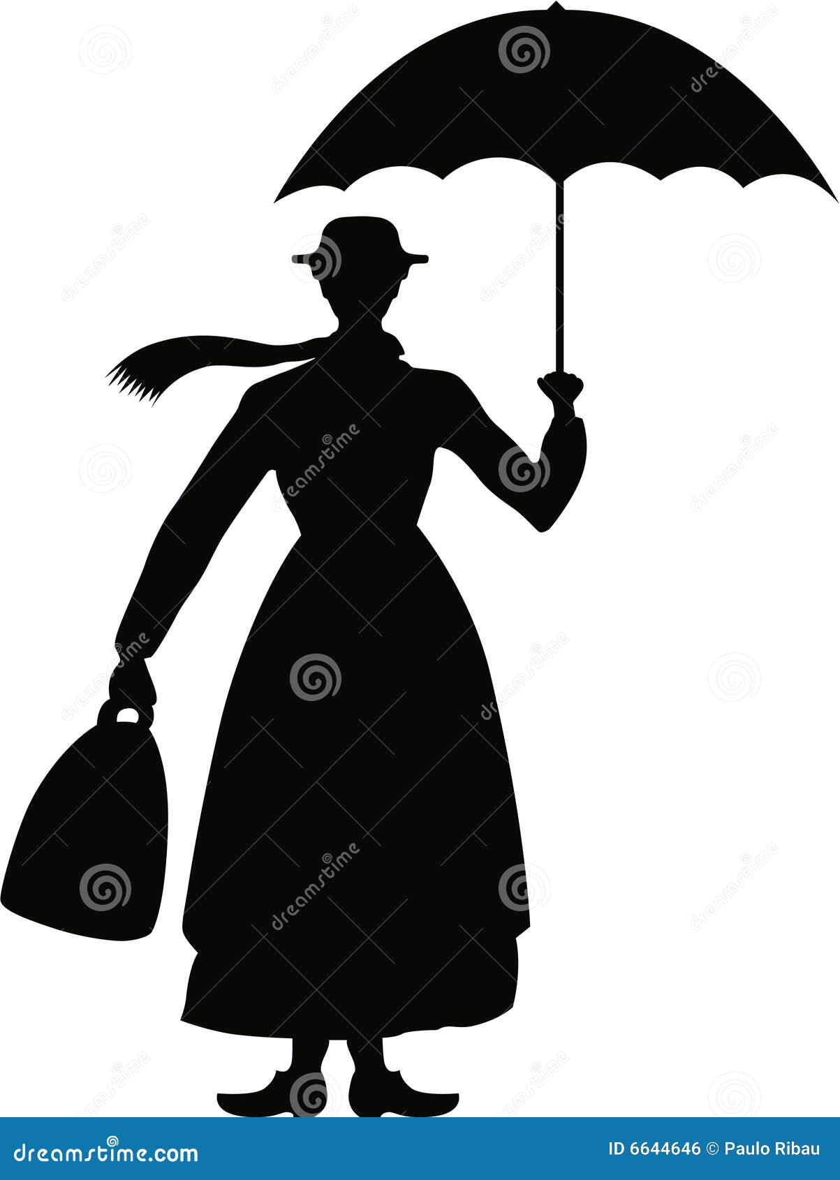 Lady silhouette stock vector. Illustration of woman, black - 6644646