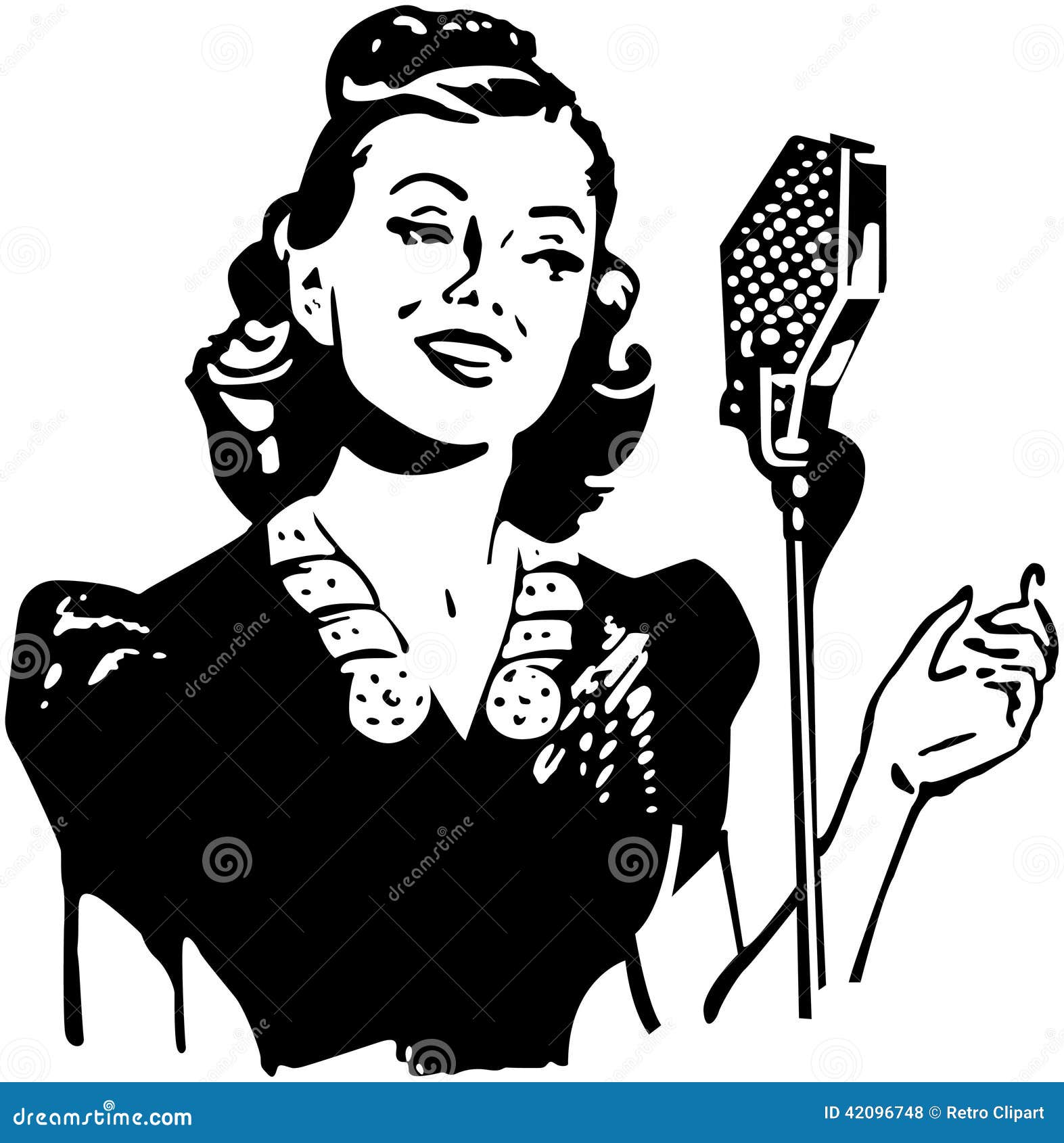 Lady Singer stock vector. Illustration of playing, women - 42096748