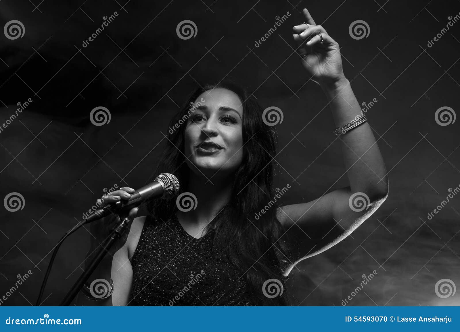Lady Singer stock photo. Image of blue, caucasian, country - 54593070