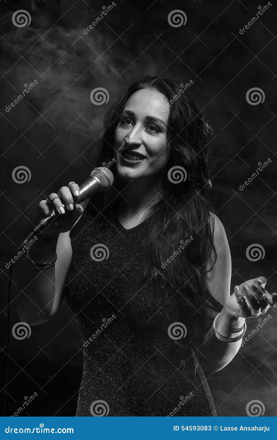Lady Singer stock image. Image of musician, singing, ring - 54593083