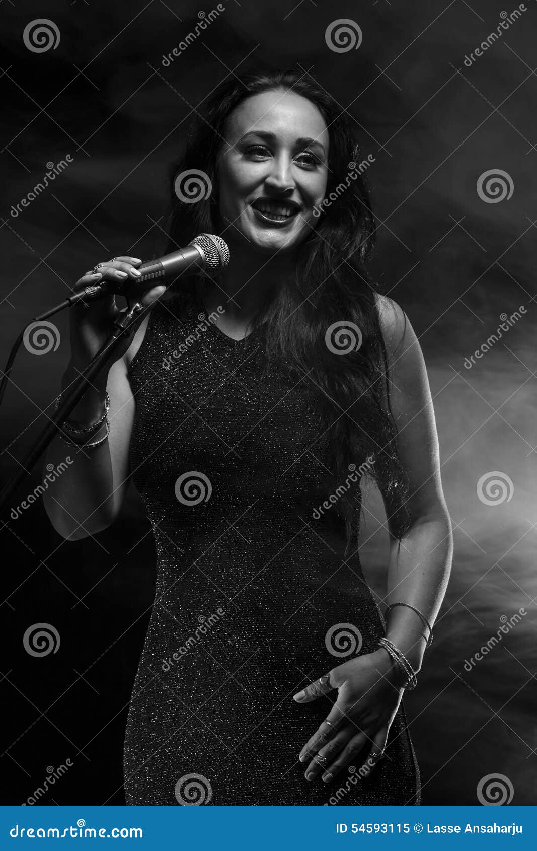Lady Singer stock image. Image of finger, pretty, face - 54593115
