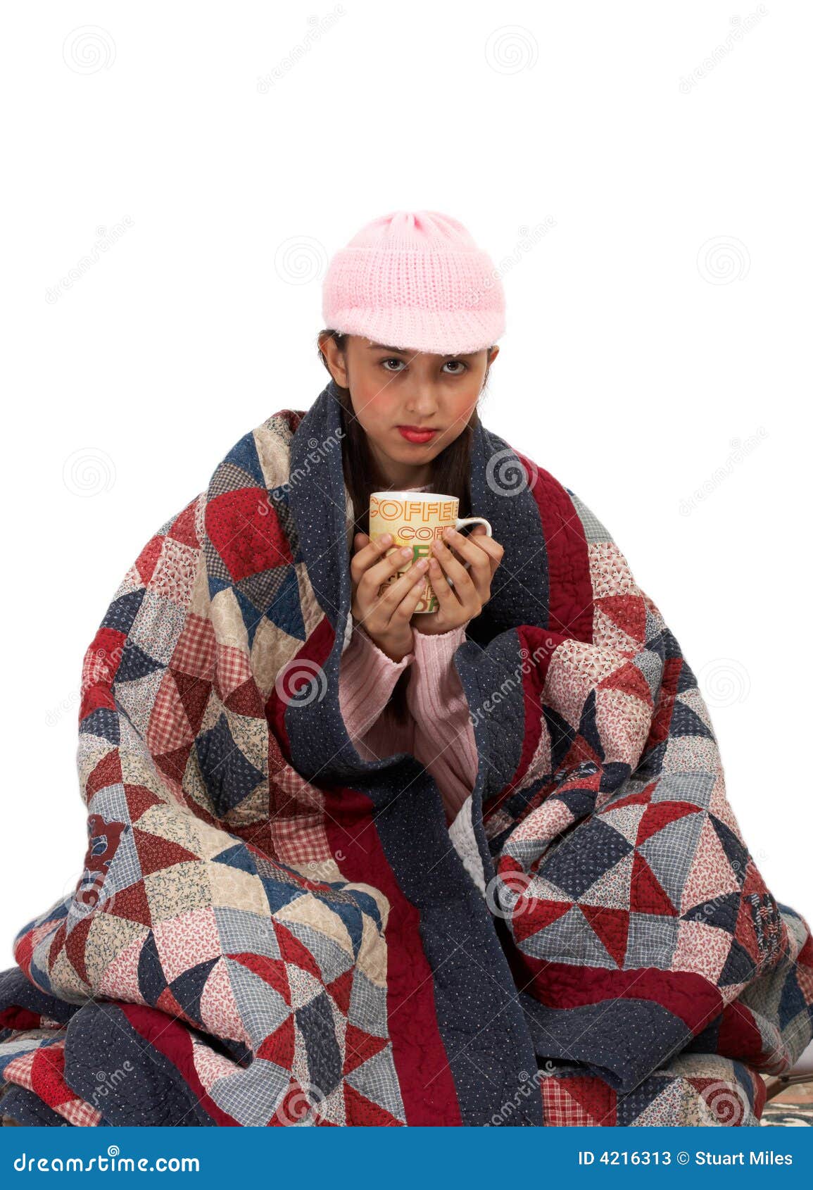 Lady Sipping A Hot Coffee Picture. Image: 4216313